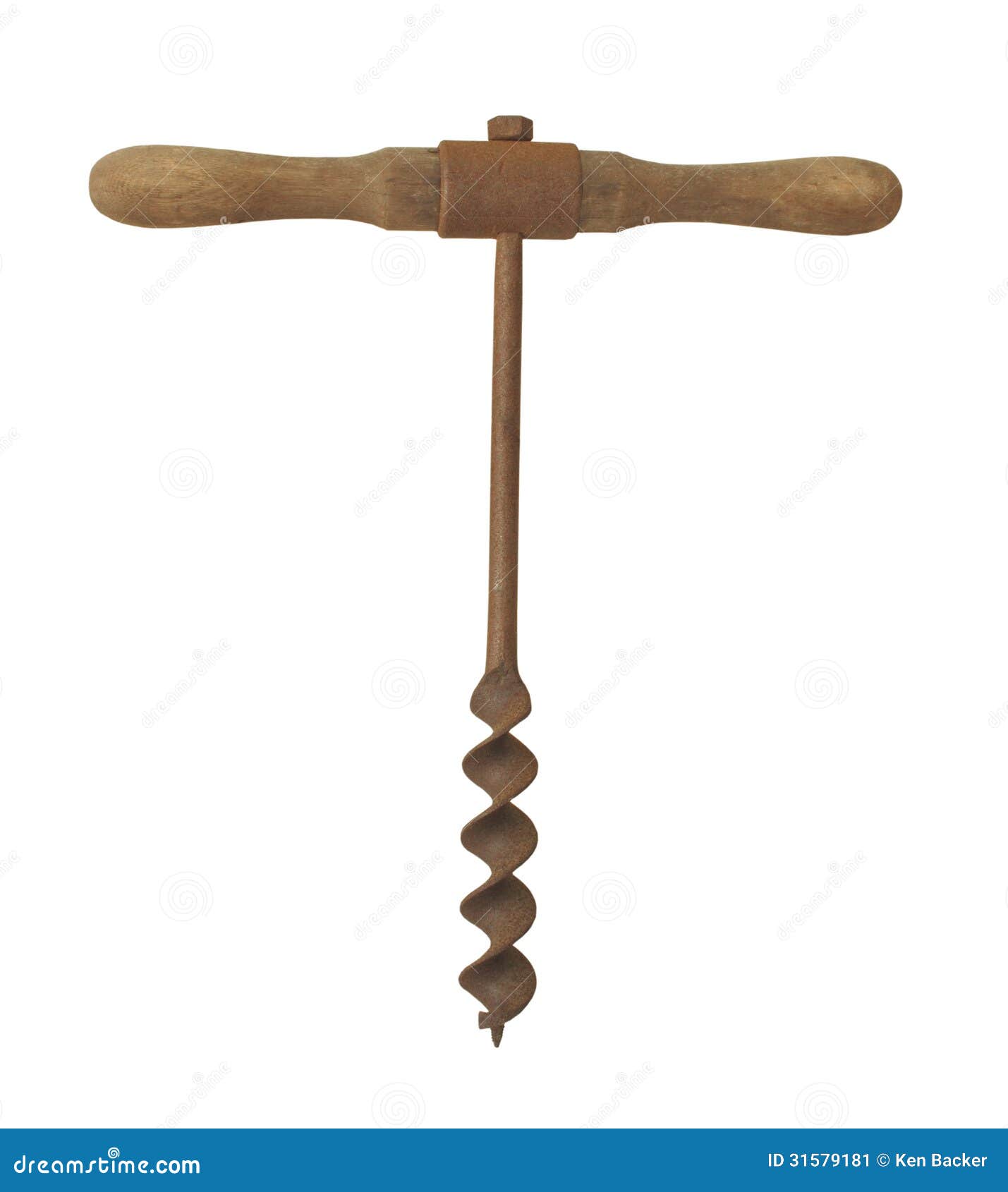Old Carpenter Auger Isolated. Stock Image - Image of drilling, maker ...