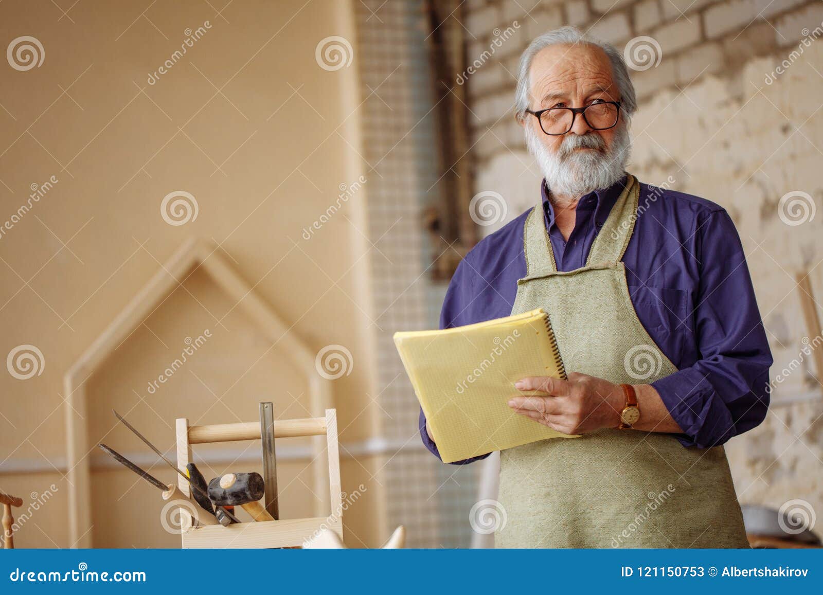 Old Carpenter Dealing with Measurements Stock Image - Image of grandad ...