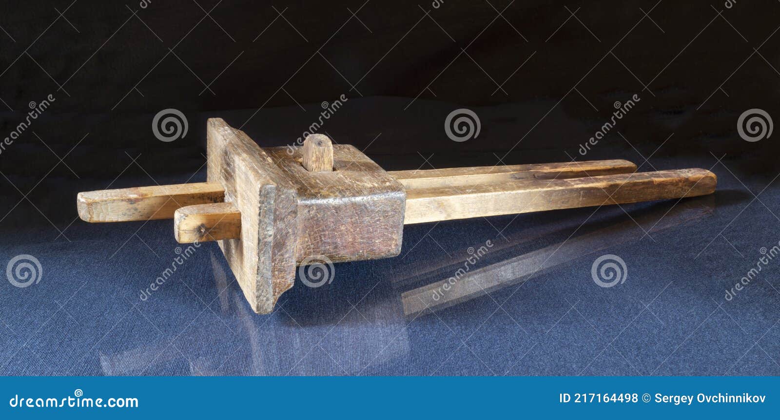 Old Carpenter`s Measuring Tool on the Table Stock Photo - Image of ...