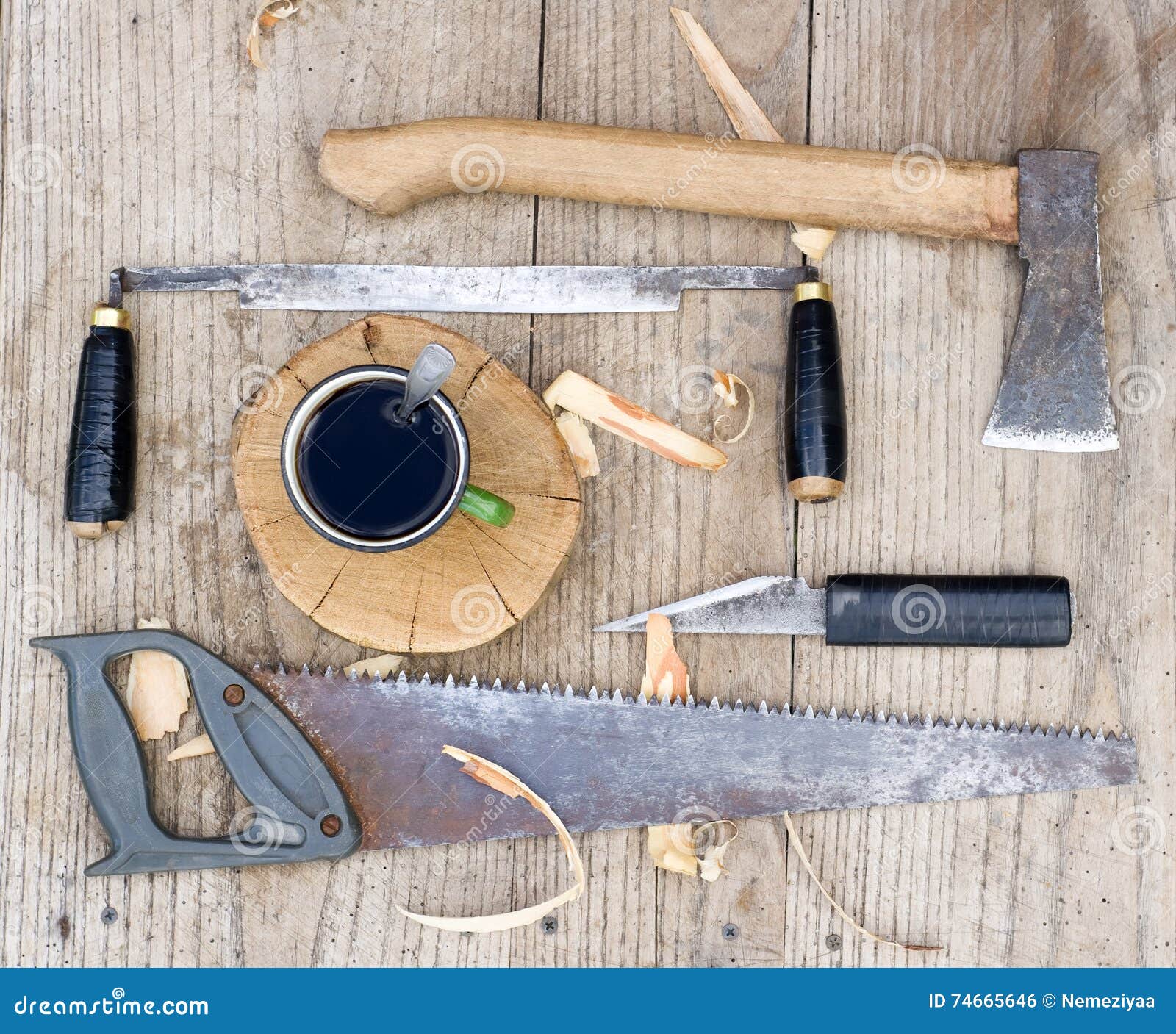 Old carpenter tools stock photo. Image of retro, equipment - 74665646