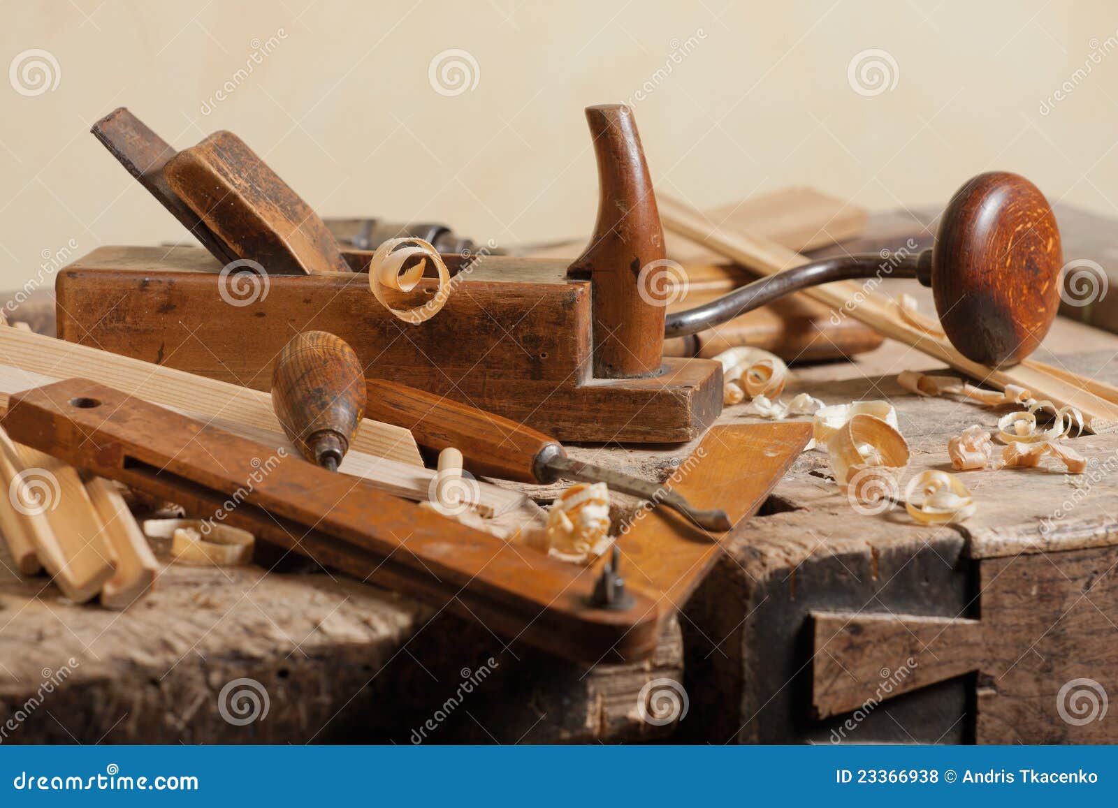 Set Of Carpenters Tool At Carpenters Workshop. Carpenter`s Workplace ...