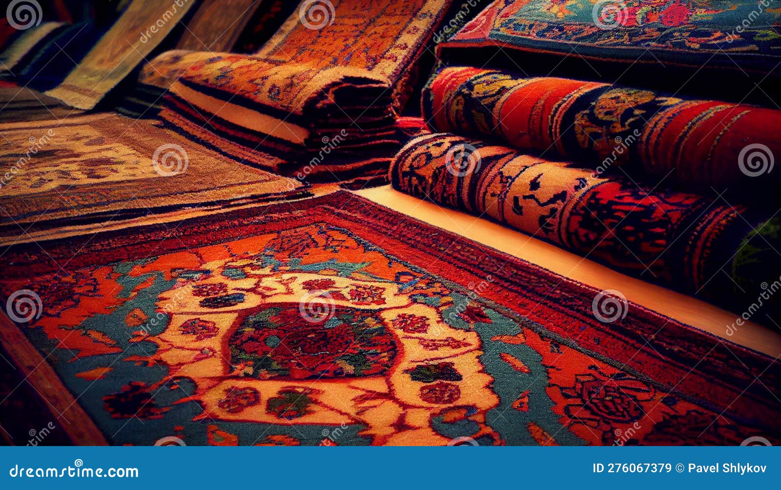 Old Carpet Shop in Eastern Bazaar Stock Illustration - Illustration of ...