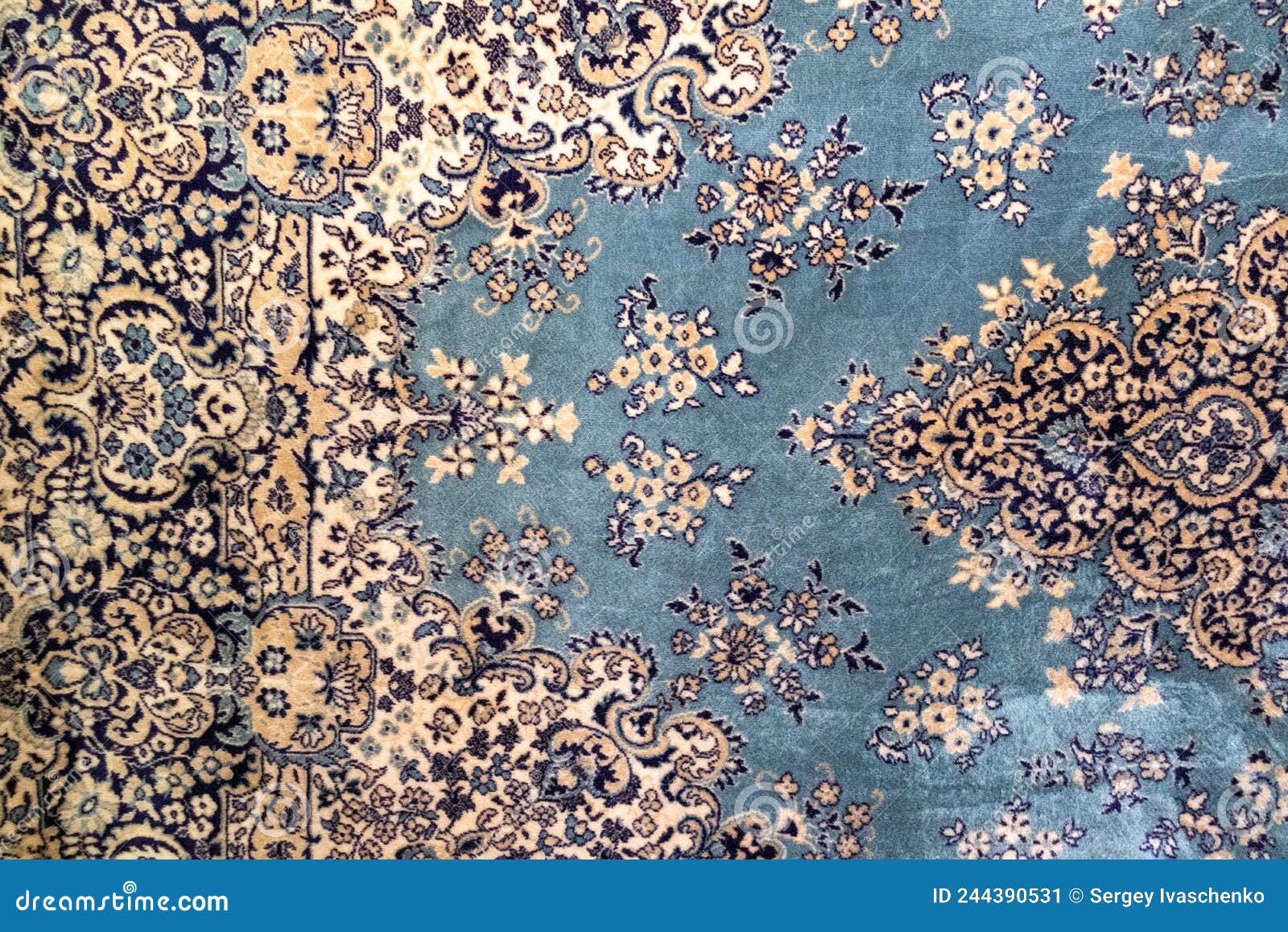 Old carpet. stock image. Image of textured, floral, flower - 244390531