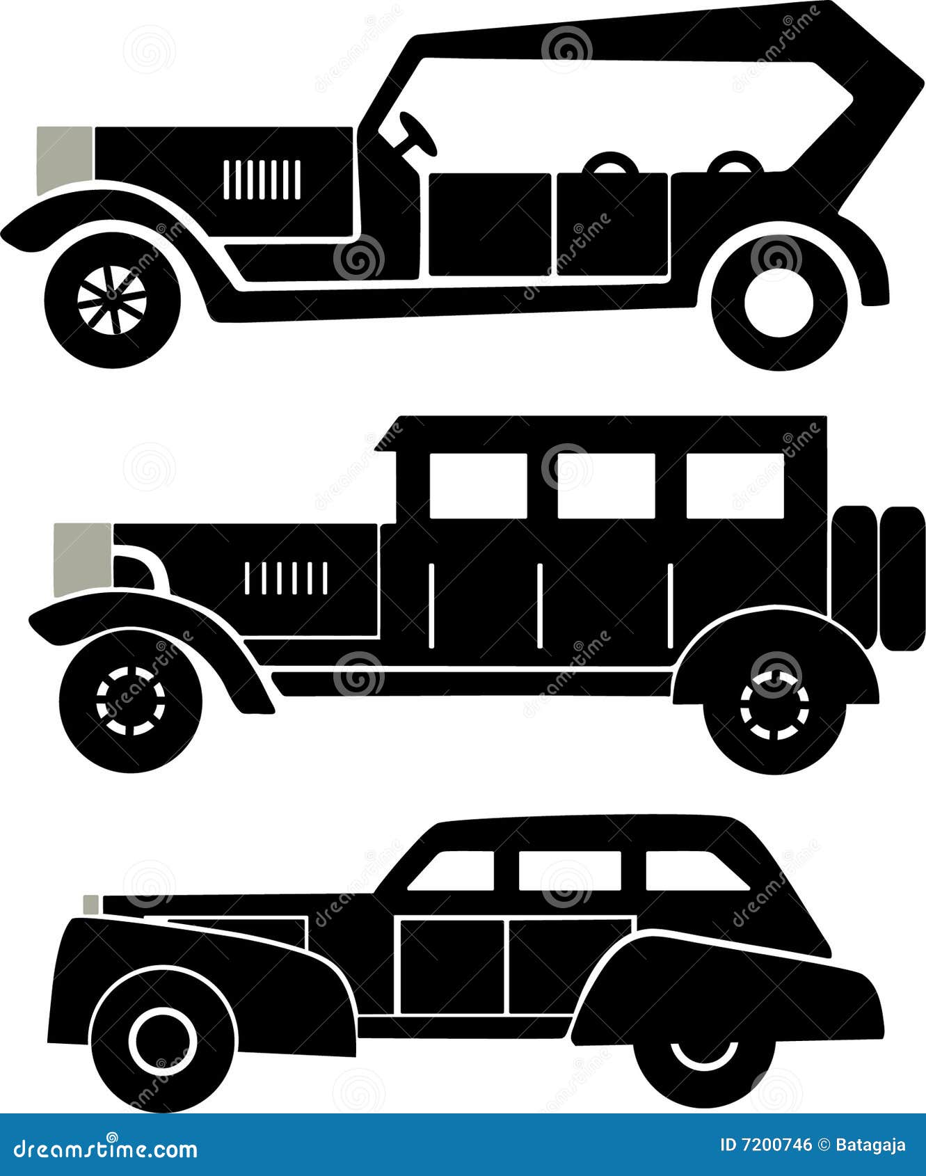 Old cars stock illustration. Illustration of layout, outline - 7200746