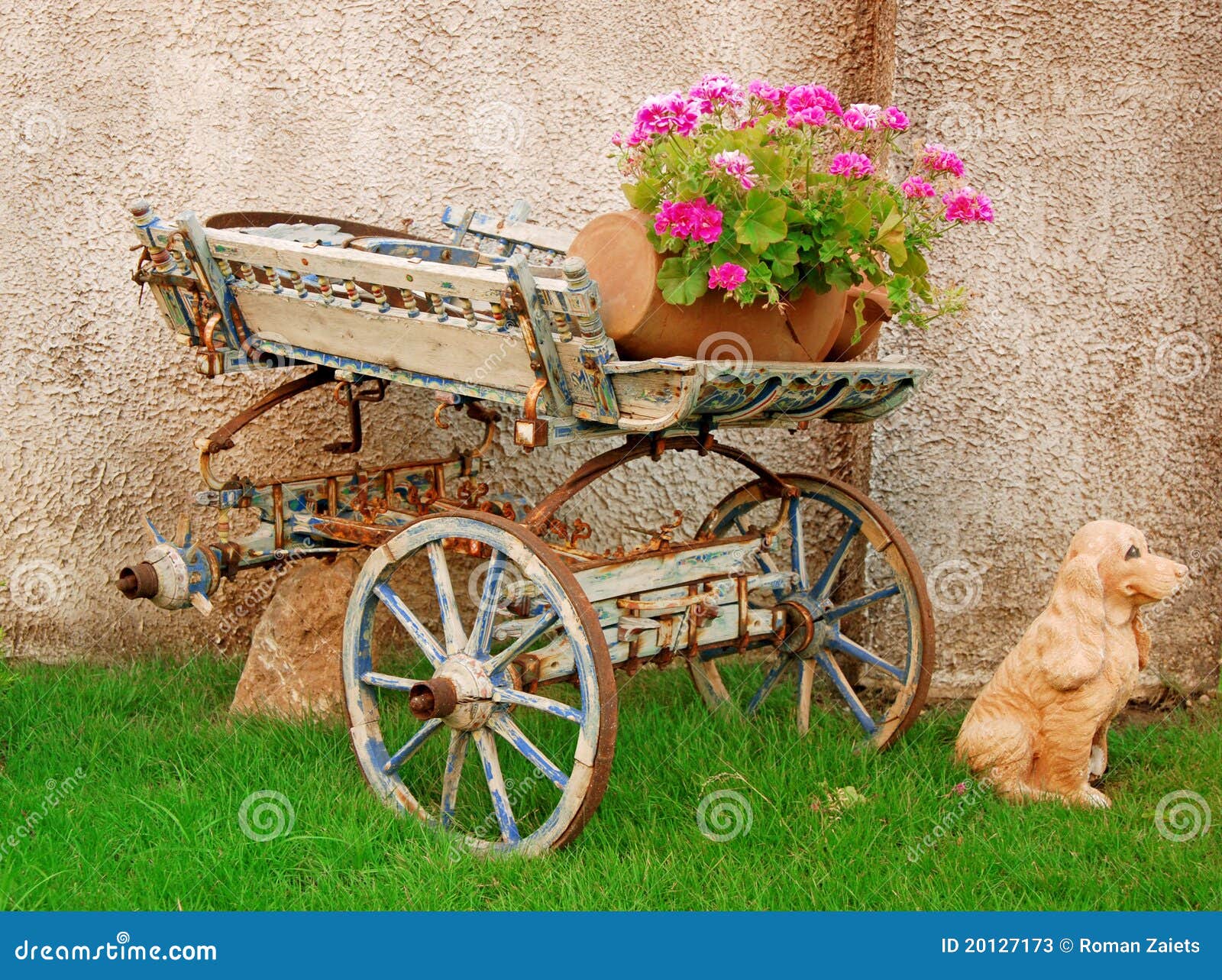 Old cart stock image. Image of village, flowerpot, rural - 20127173
