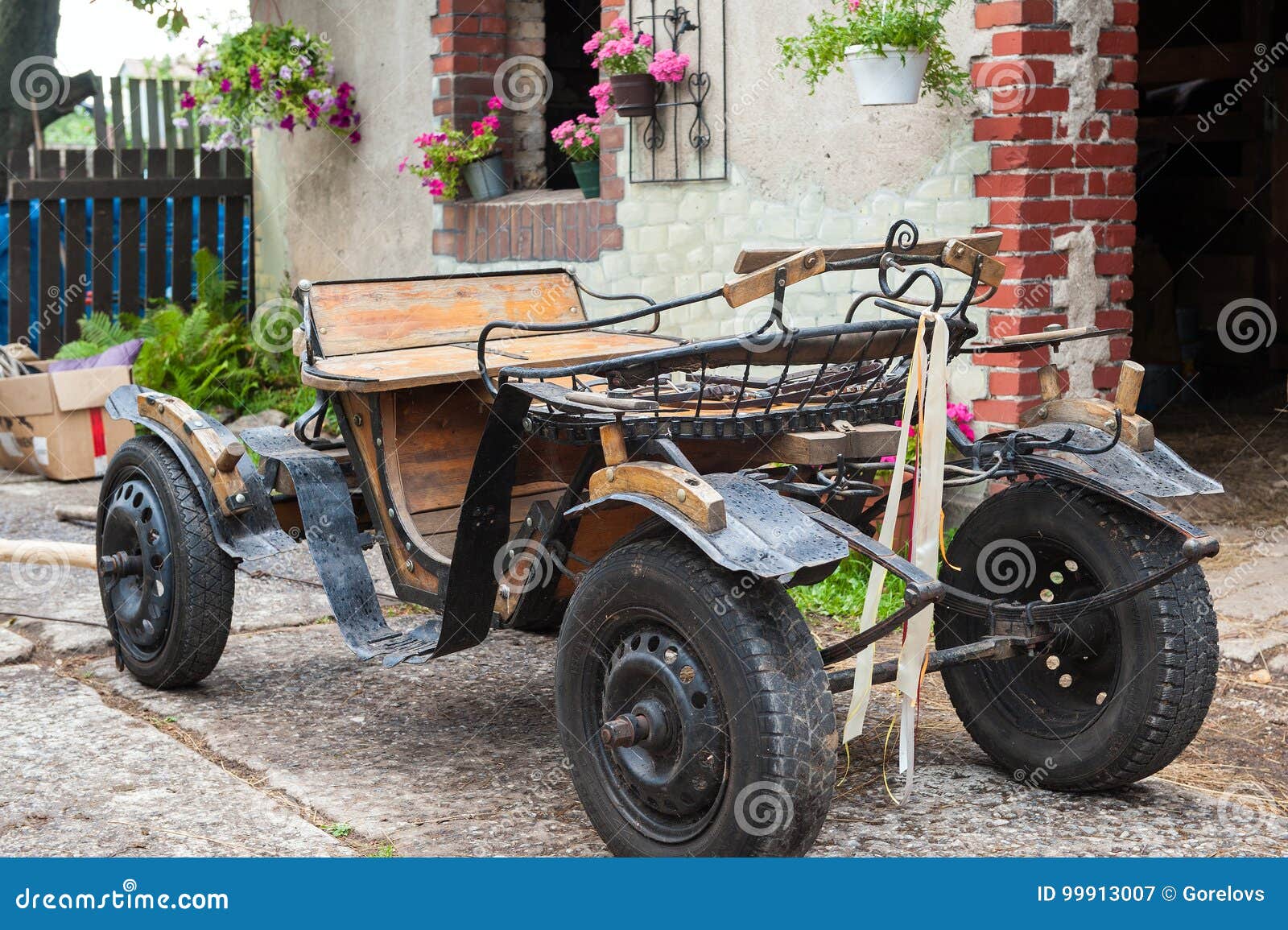 Old Cart with in Front of an Old Barn Stock Image - Image of farm ...