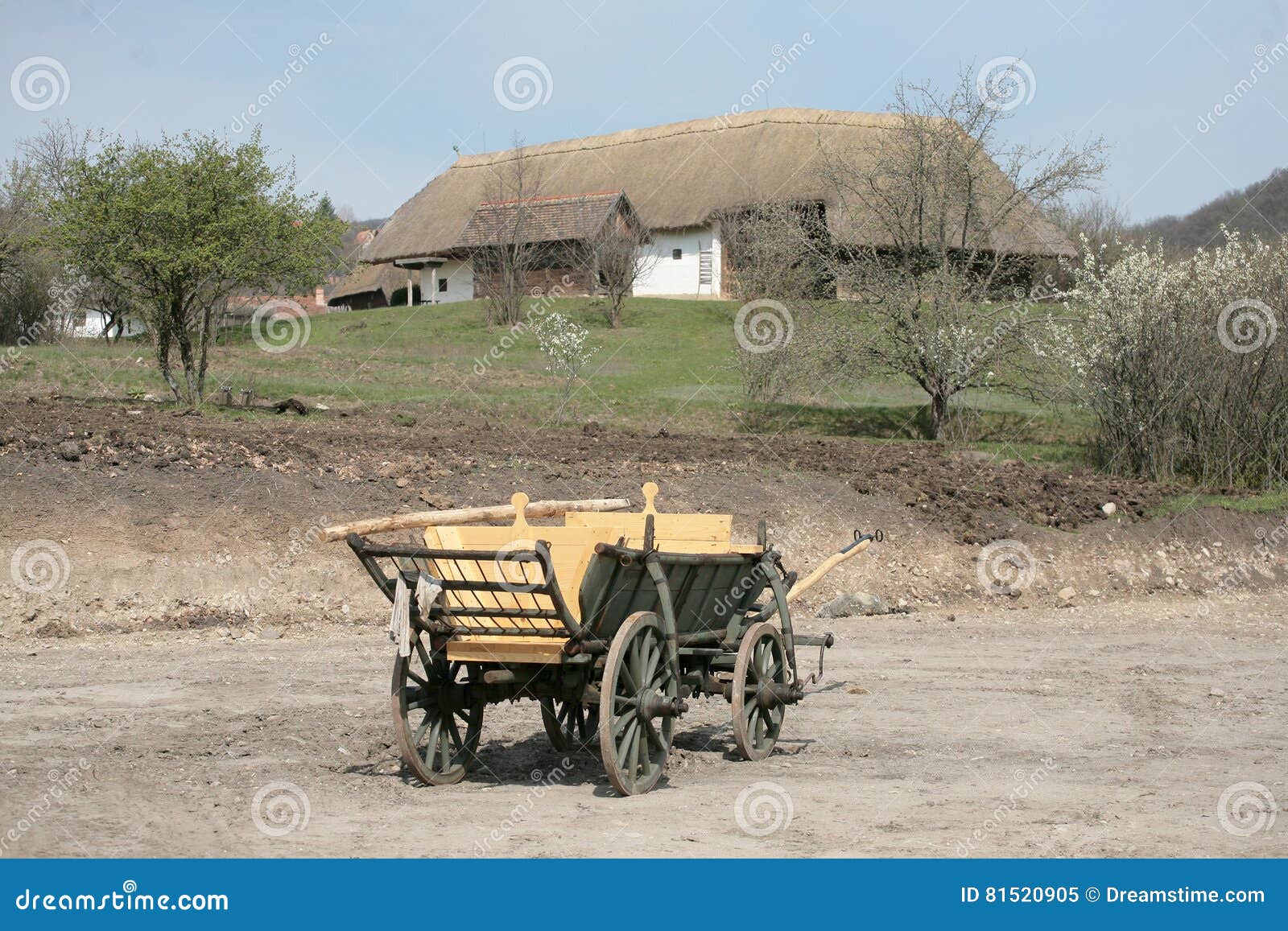 Old cart stock image. Image of barnyard, village, peaceful - 81520905