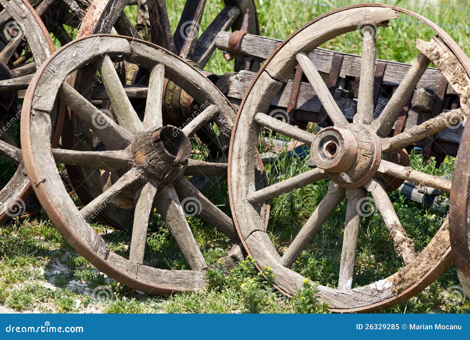 Old cart wheels stock image. Image of next, details, cart - 26329285