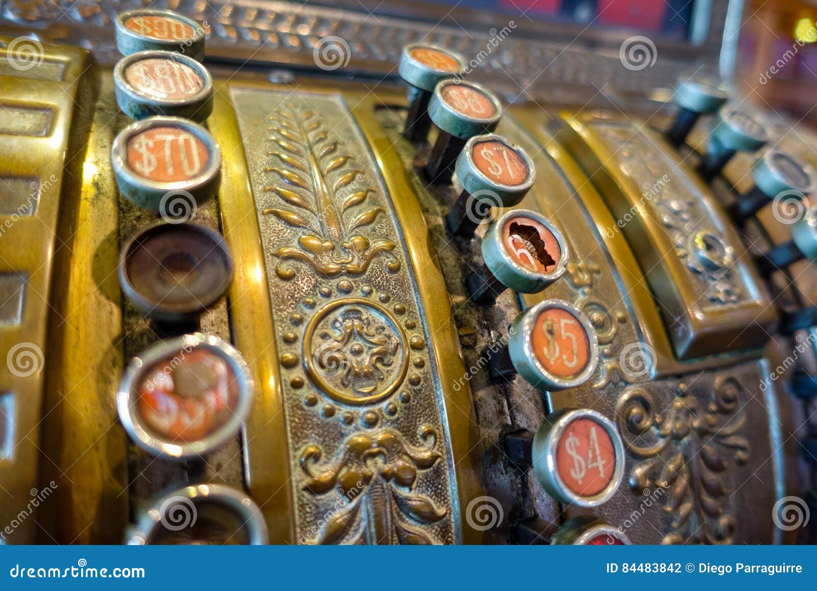 Old cash register stock photo. Image of lighted, damage - 84483842