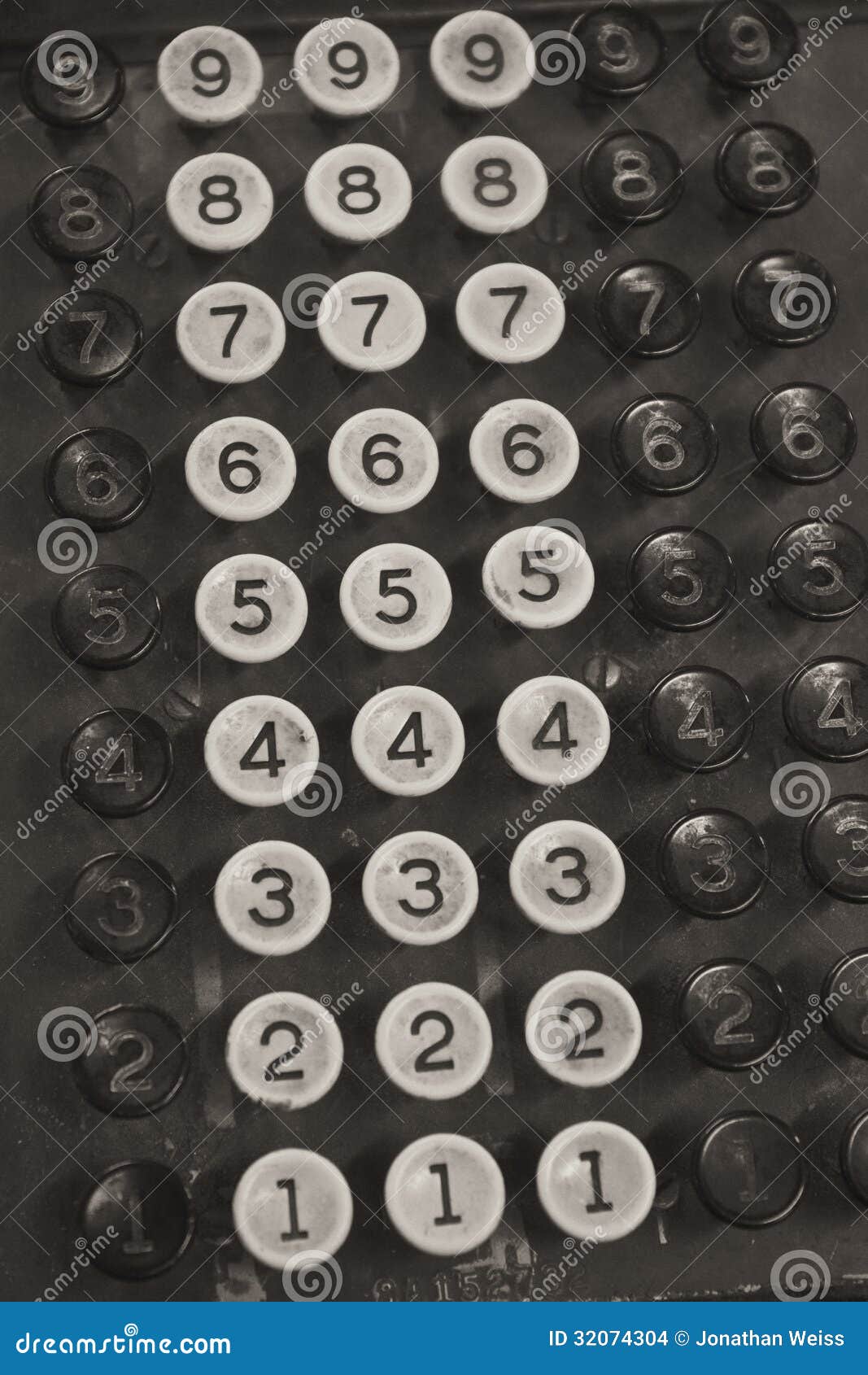 Old Cash Register Keys stock photo. Image of commerce - 32074304