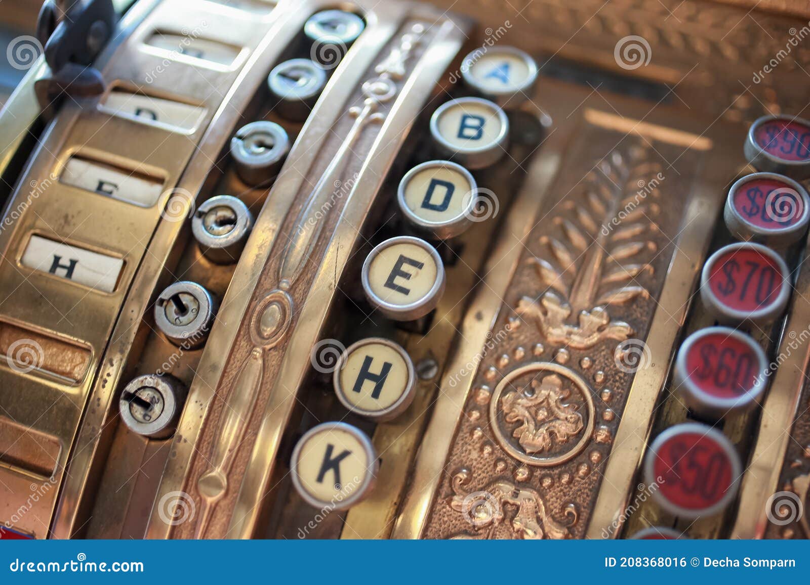 Old cash register machine stock photo. Image of antique - 208368016