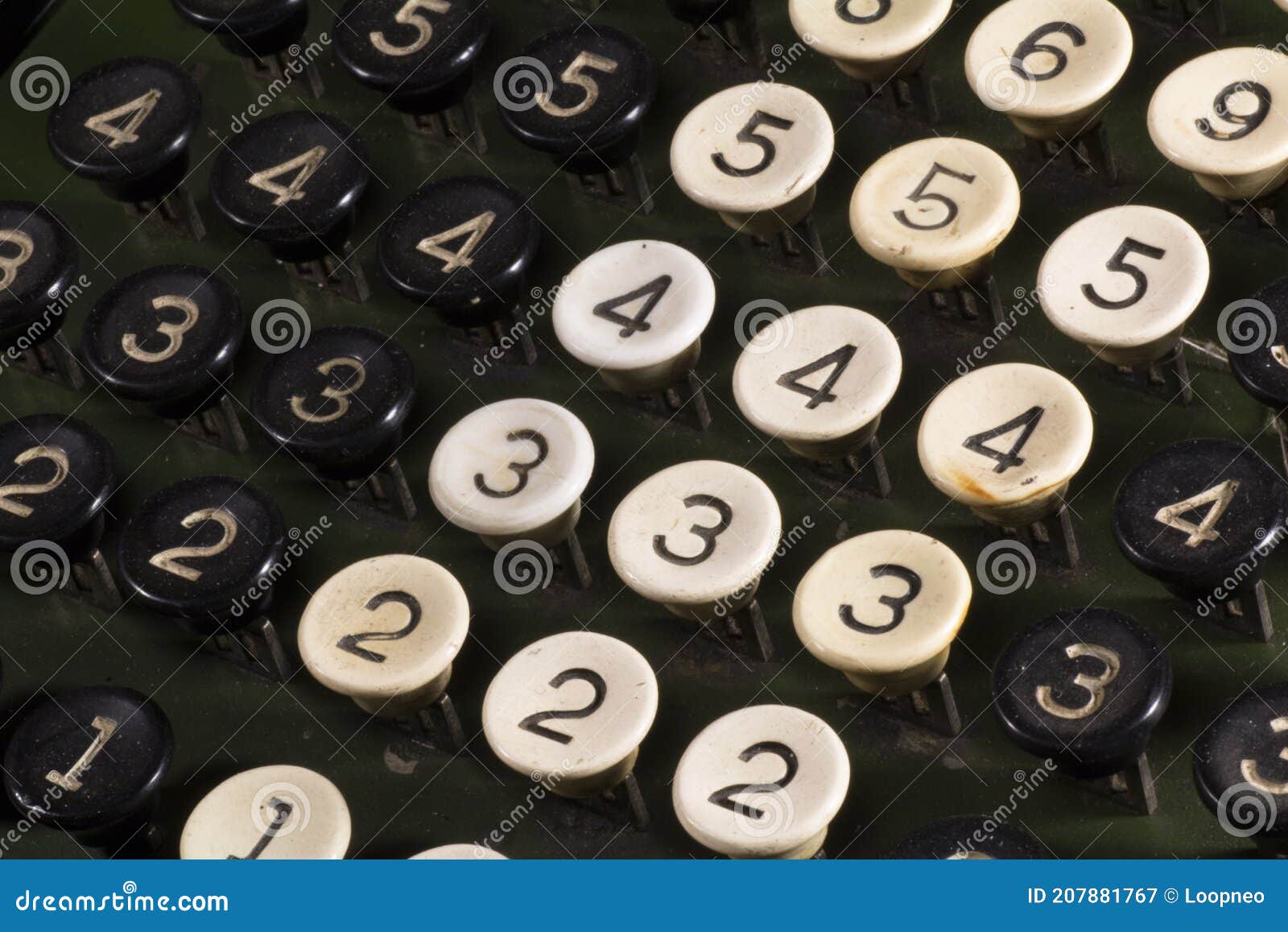 Old Cash Register Machine Buttons Stock Image - Image of push, vintage ...