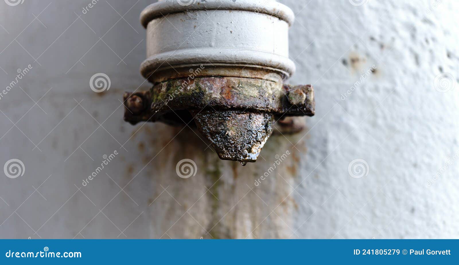 Cast Iron Drain Pipe Broken with Water Drips Stock Image - Image of ...