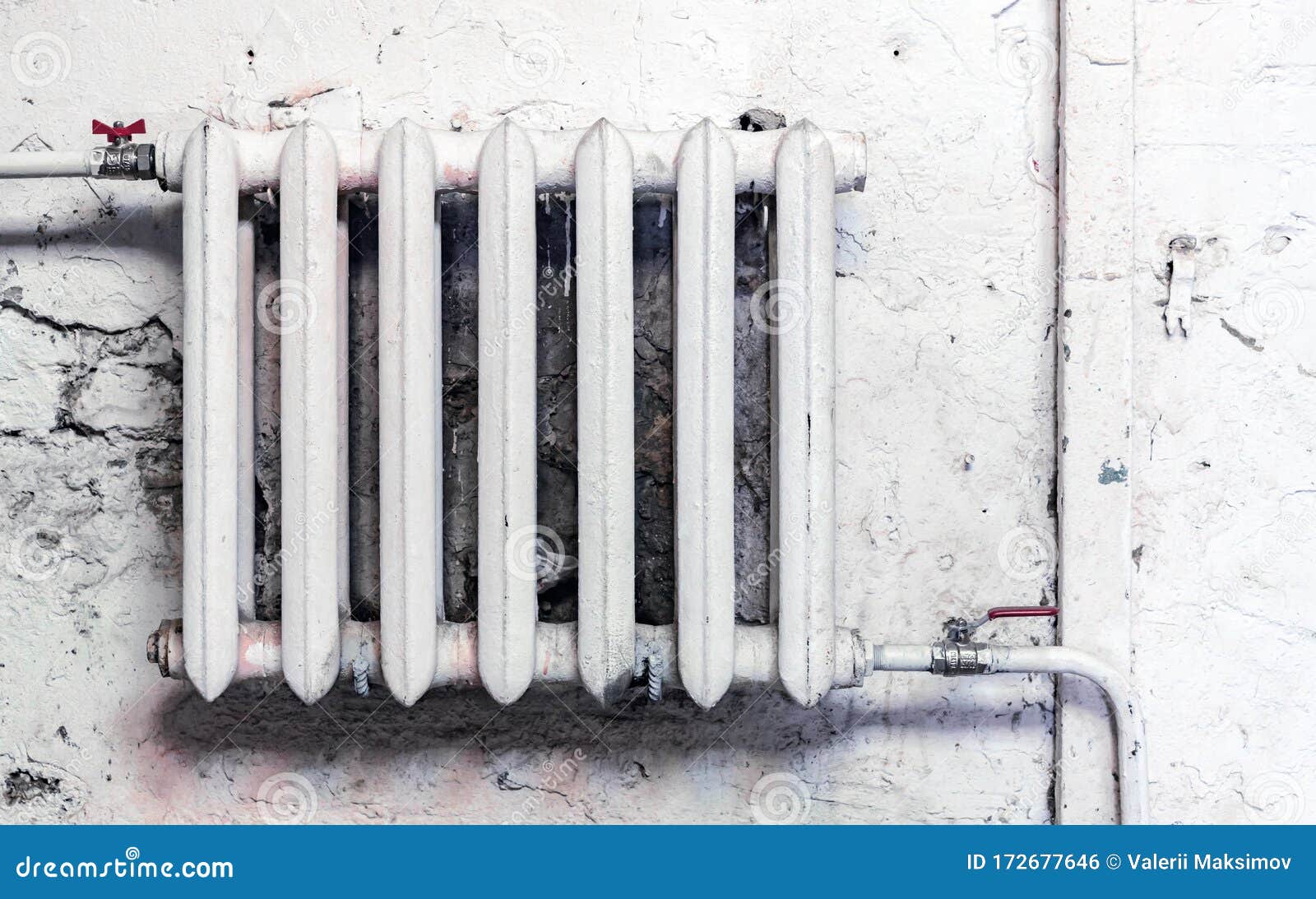 Old Cast-iron Heating Radiator in Grunge Style Stock Photo - Image of ...