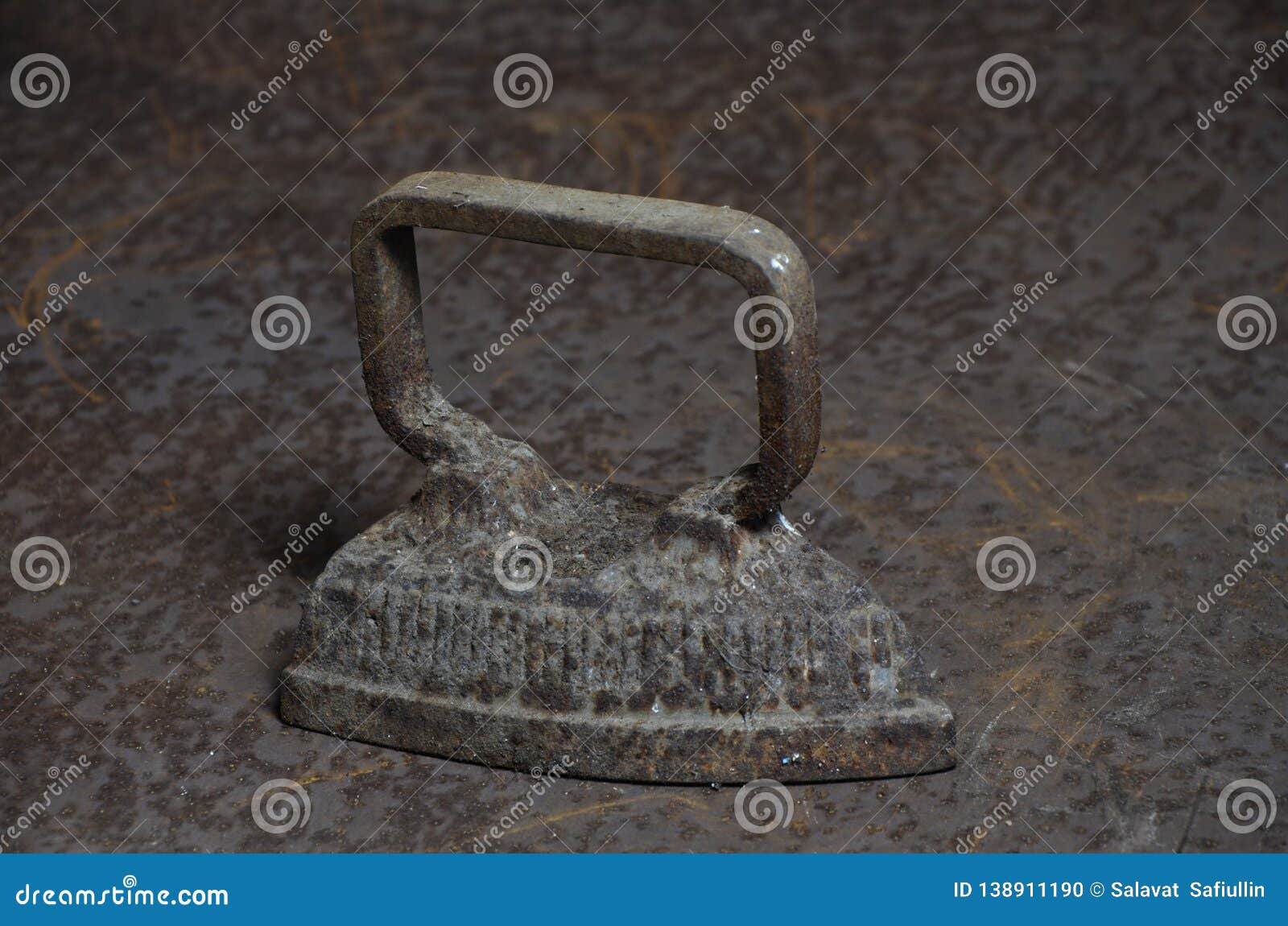 Old Cast Iron Iron, Like a Hand Weapon Stock Photo - Image of rusty ...