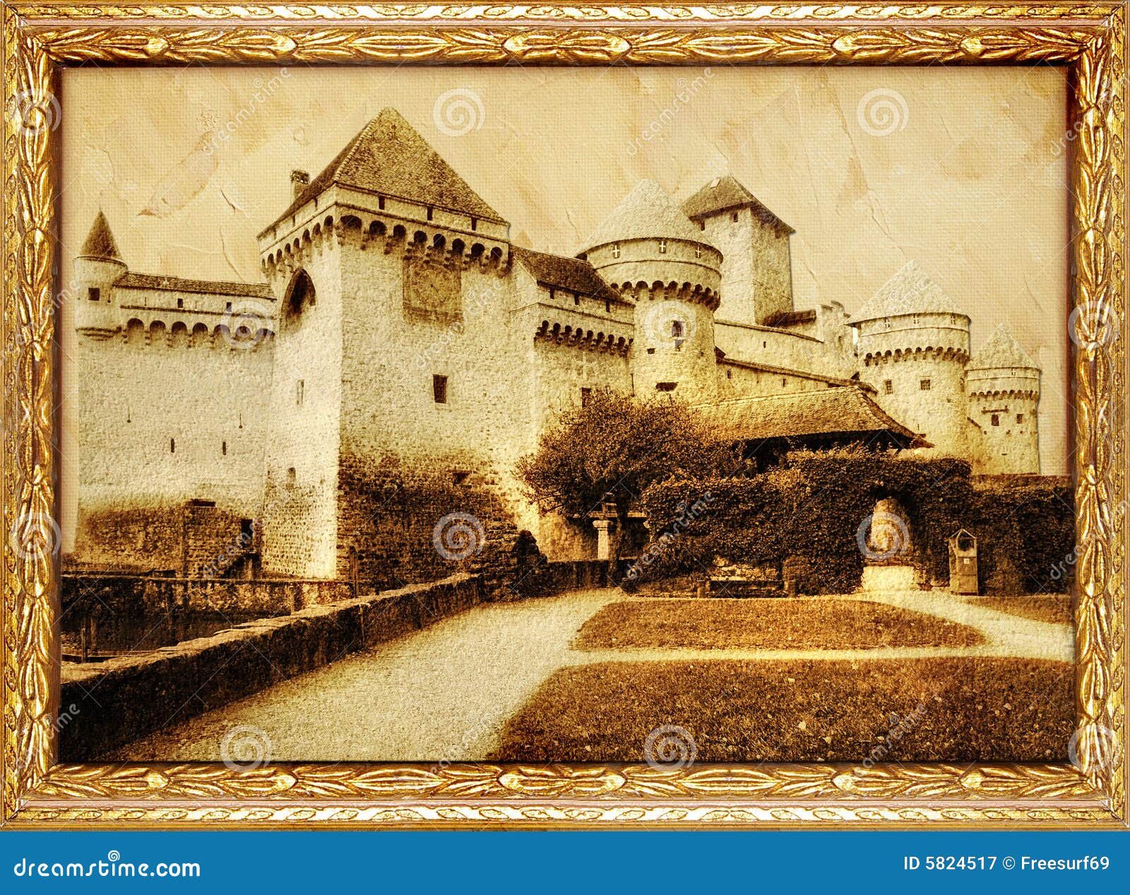 Swiss Castle Icon Isometric Vector. Chillon Castle And Switzerland Flag ...