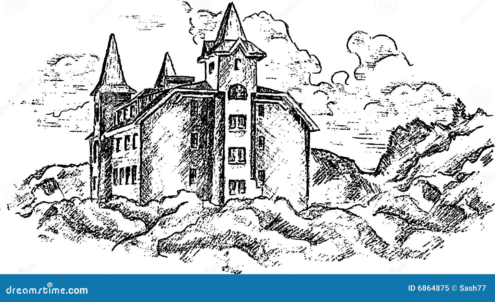 Old castle stock vector. Illustration of construction - 6864875