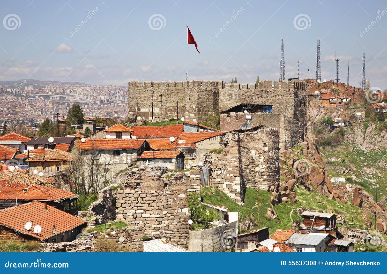 Old Castle in Ankara. Turkey Stock Photo - Image of houses, turkey ...