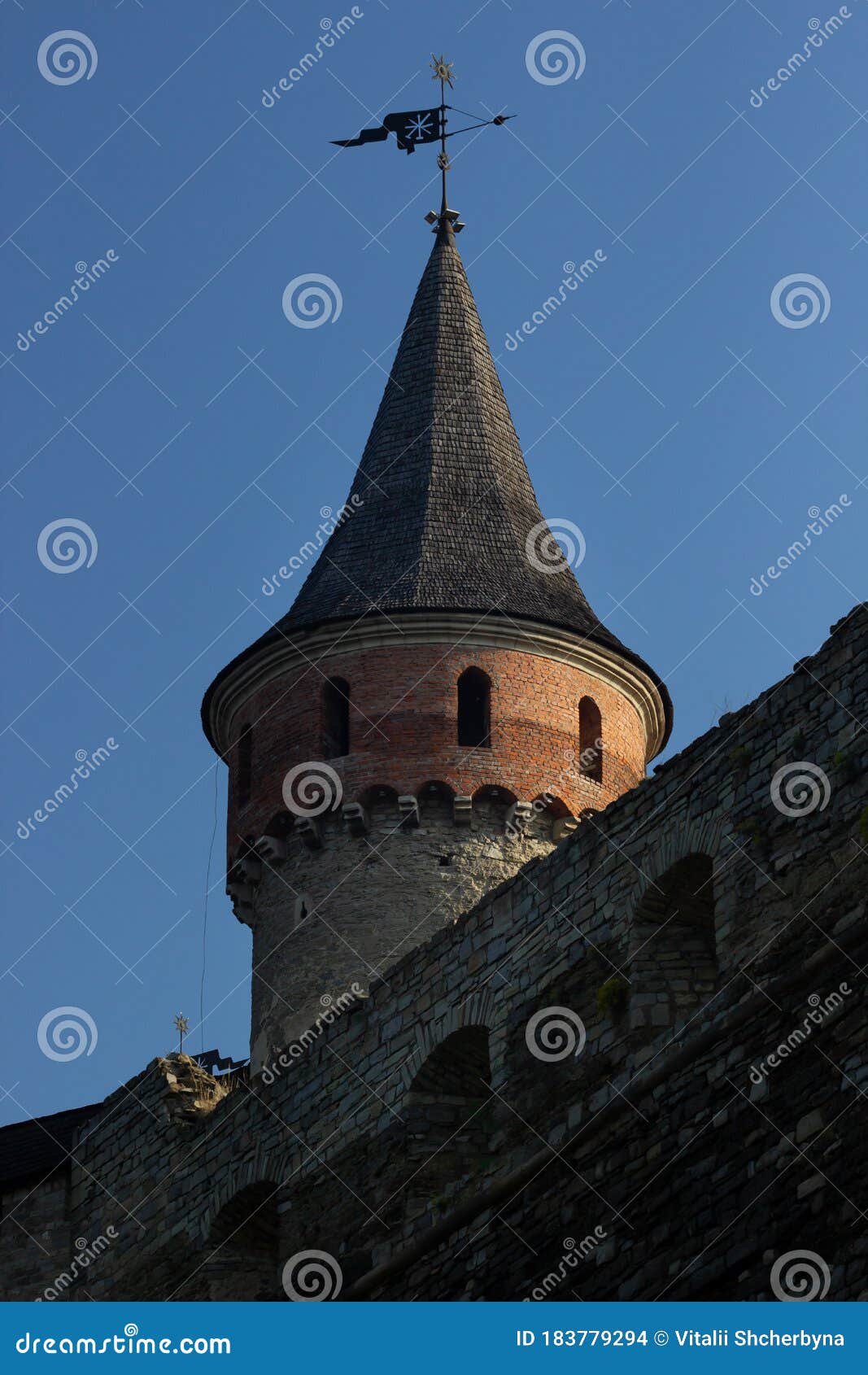 Old Castle Close Up. Corner Tower Stock Photo - Image of historic ...