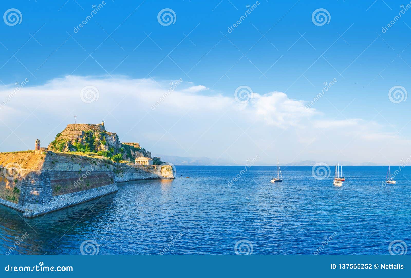 The Old Castle of Corfu Island Stock Photo - Image of scenery, color ...