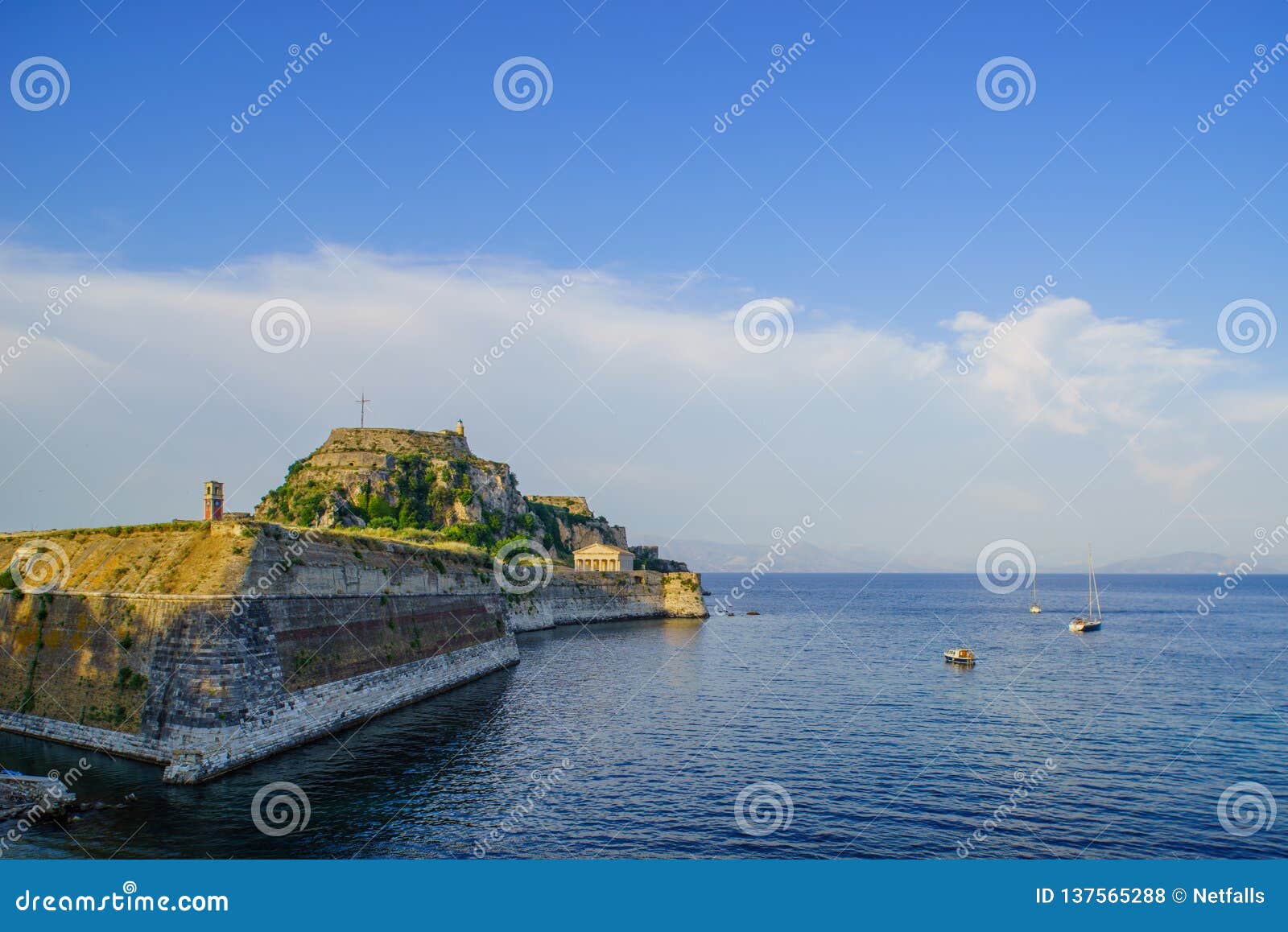The Old Castle of Corfu Island Stock Photo - Image of orange, peaceful ...