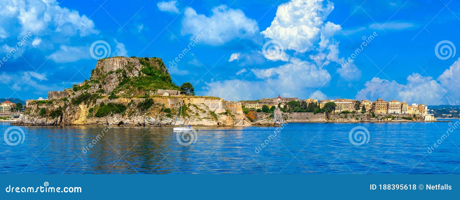 Old castle of Corfu town stock photo. Image of outdoor - 188395618