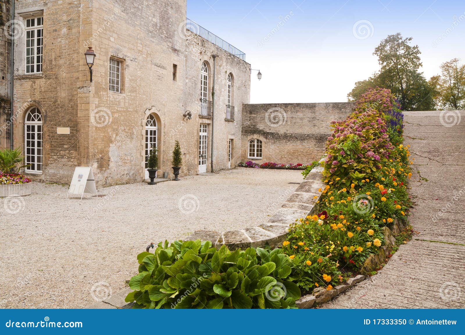Old Castle with Courtyard and Beautiful Border Stock Photo - Image of ...