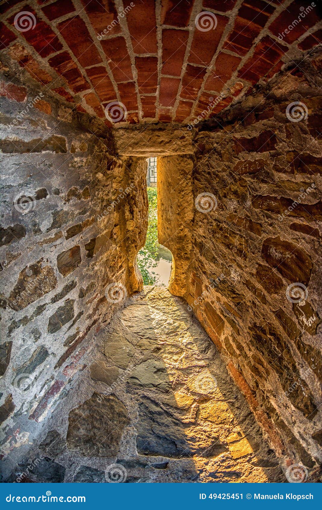 Old castle embrasure stock image. Image of fortified - 49425451