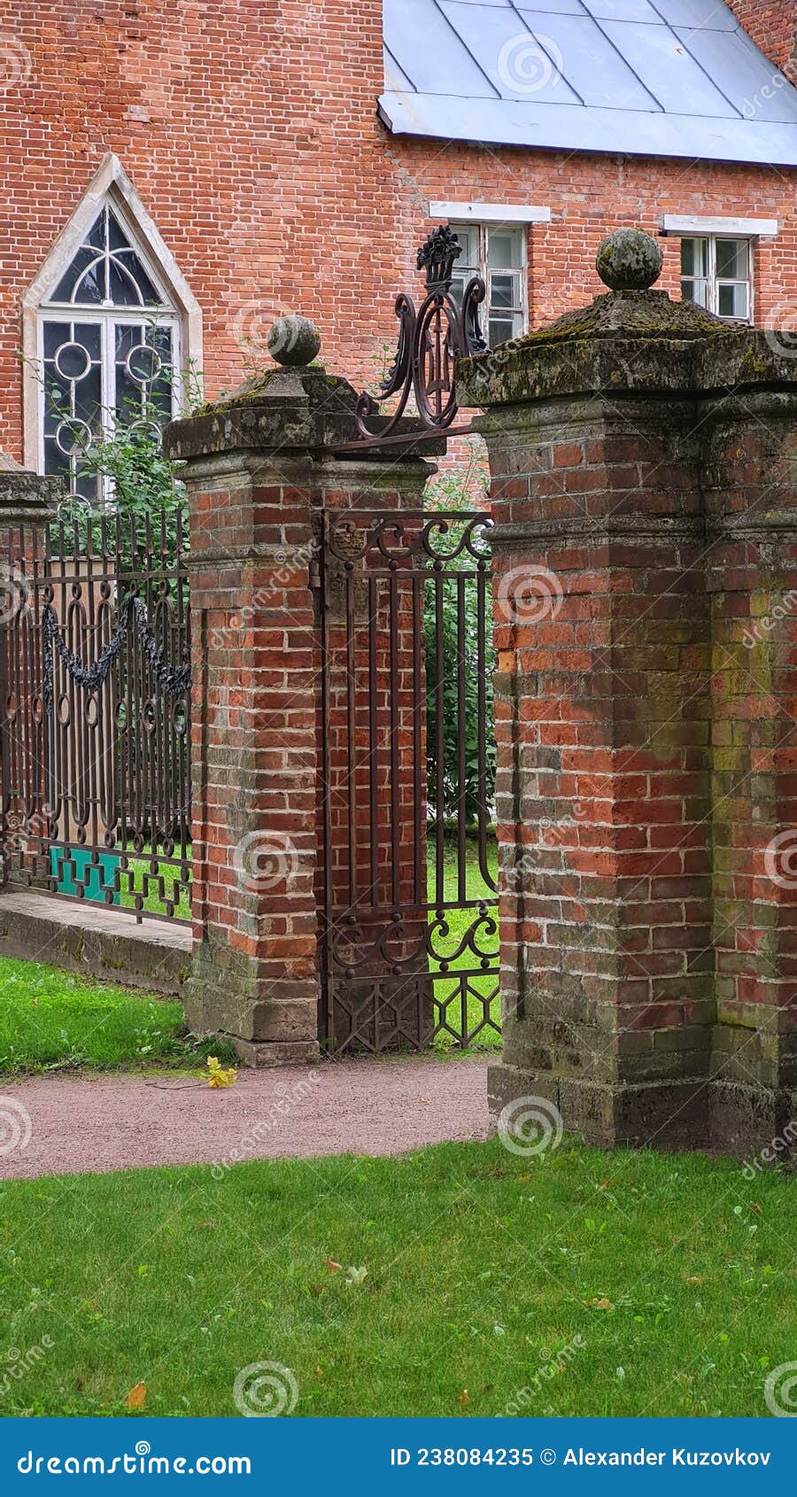 Old Castle Gate before Park. Old Brick House Stock Image - Image of ...