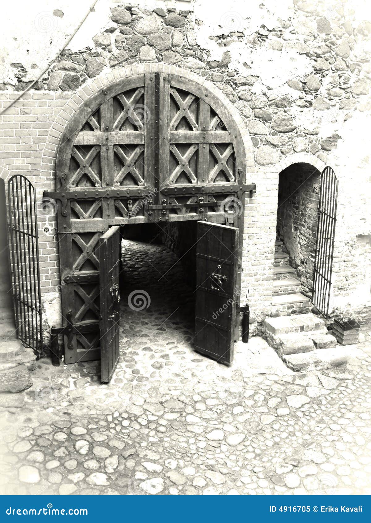 Old castle gates stock image. Image of mystical, brick - 4916705