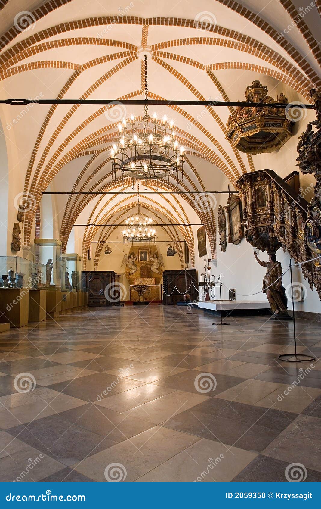 Old castle hall interior. stock photo. Image of hall, graceful - 2059350