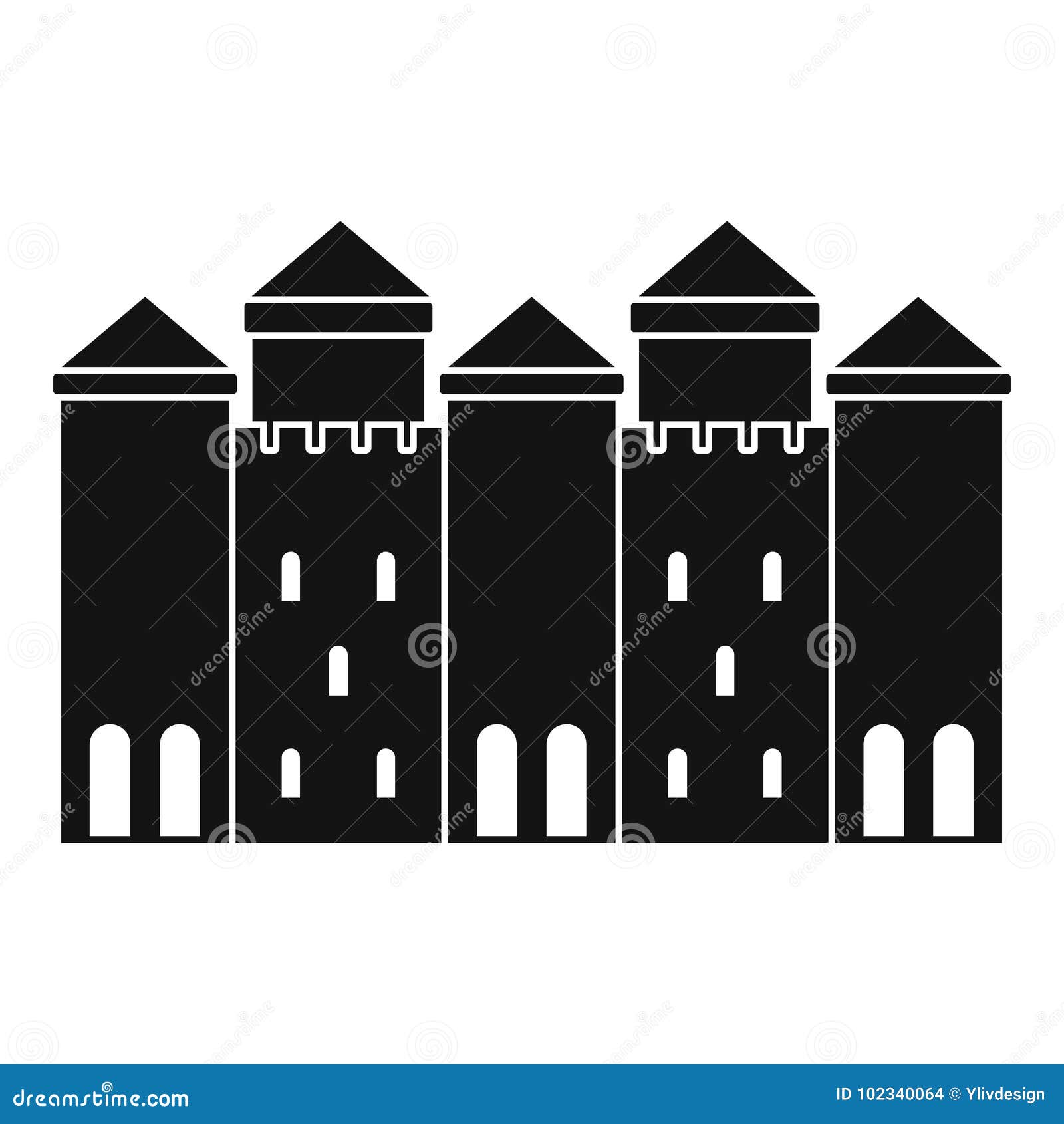 Old Castle Icon, Simple Style Stock Vector - Illustration of black ...