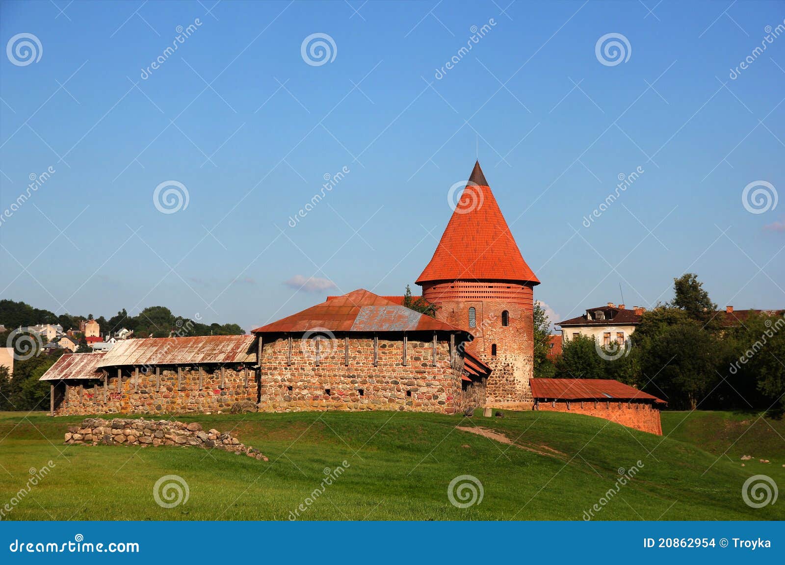 Old Castle in Kaunas, Lithuania. Stock Photo - Image of ancient ...