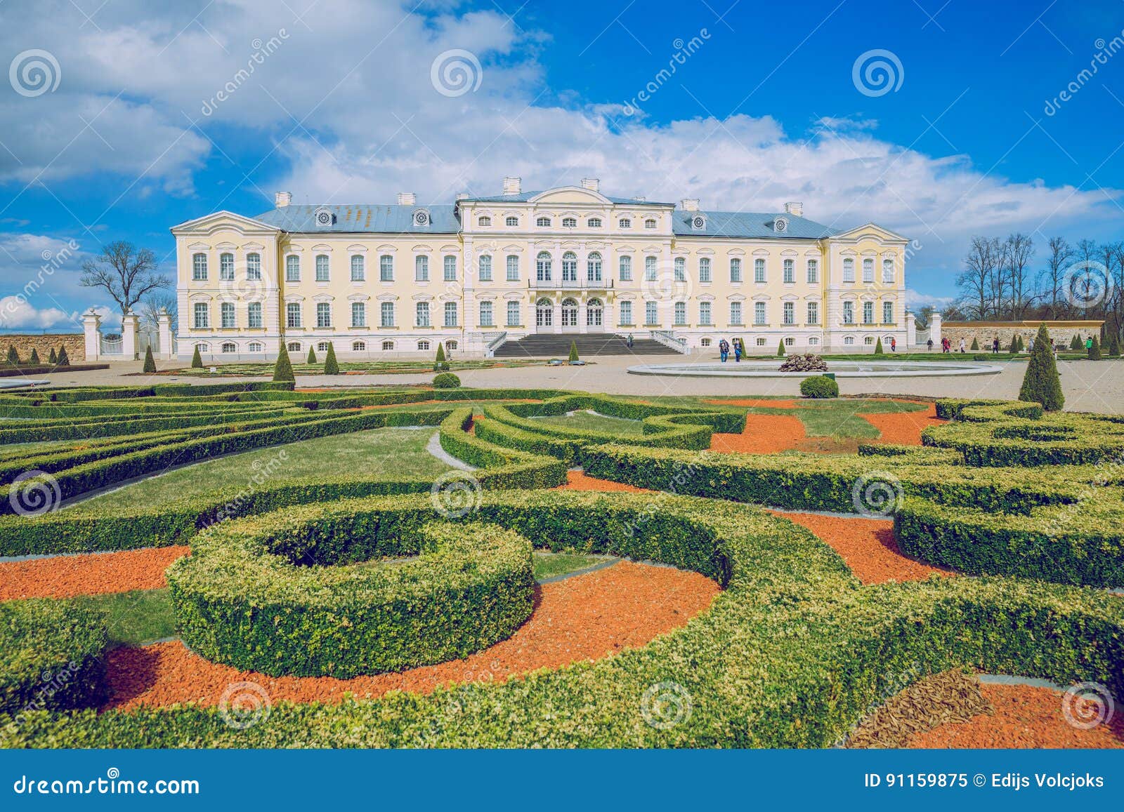 Old Castle in Latvia, Rundale. Stock Image - Image of rococo, landscape ...