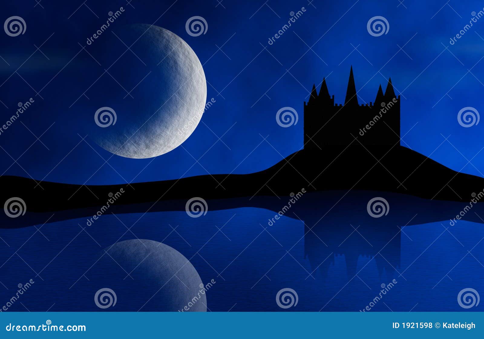 Old Castle And Moon Stock Photography | CartoonDealer.com #1921598