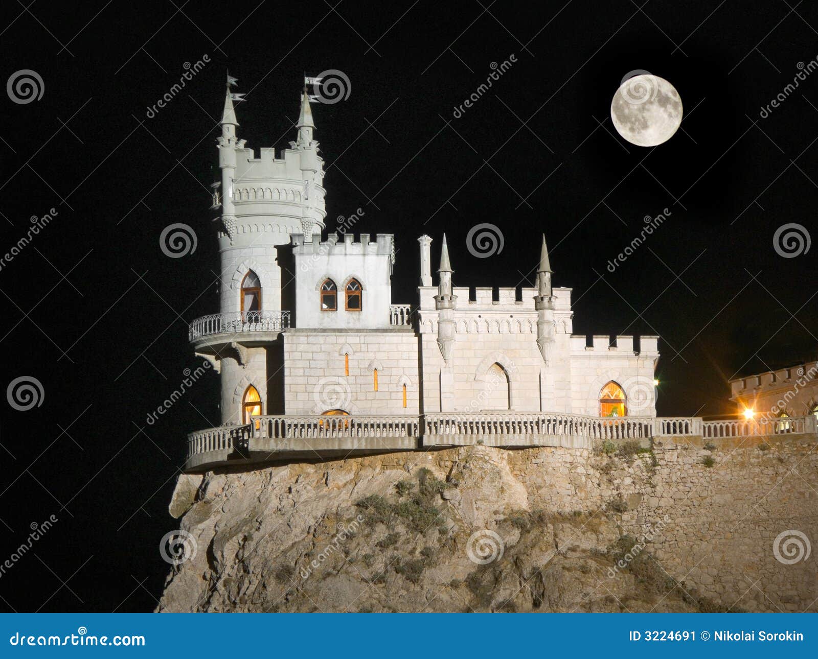 Old castle and Moon stock image. Image of culture, built - 3224691