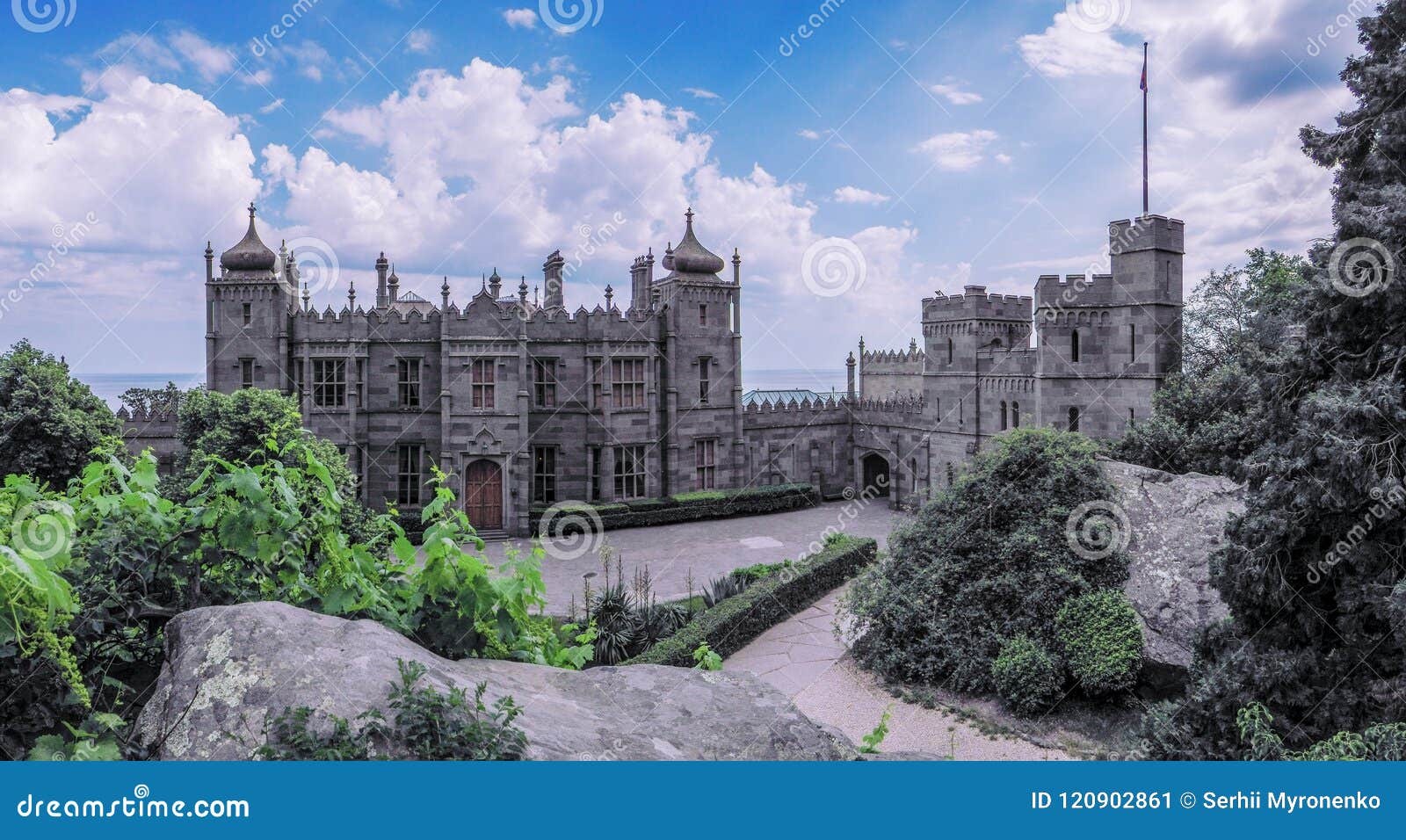 Old Castle at the Nature Panorama Stock Image - Image of landmark ...