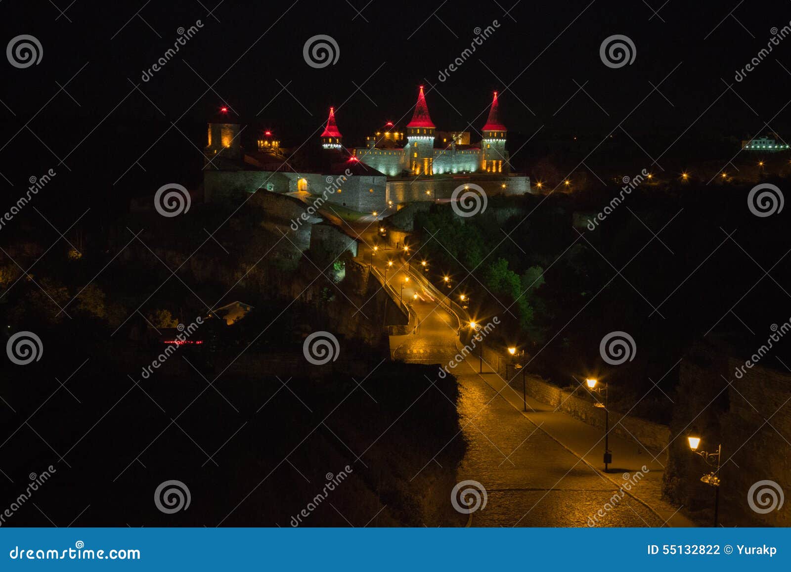 Old castle in night stock photo. Image of architecture - 55132822