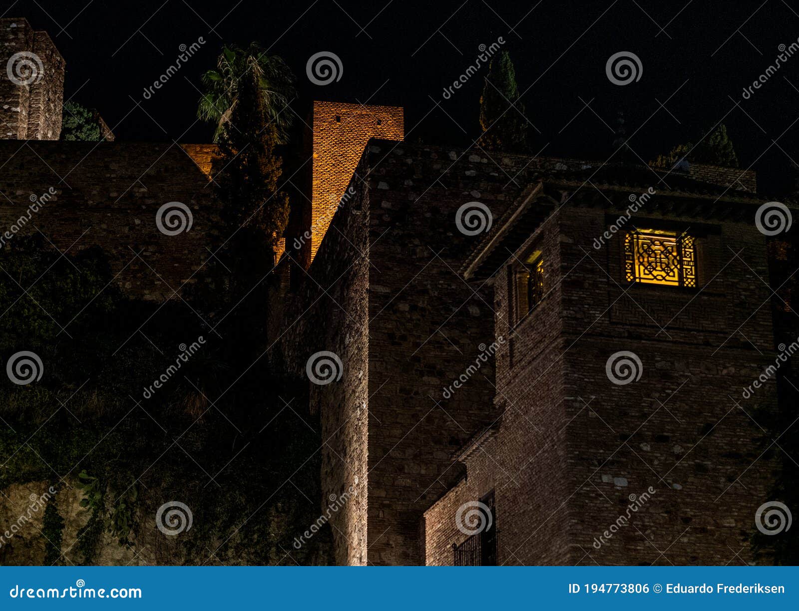 Old castle in the night stock photo. Image of ancient - 194773806