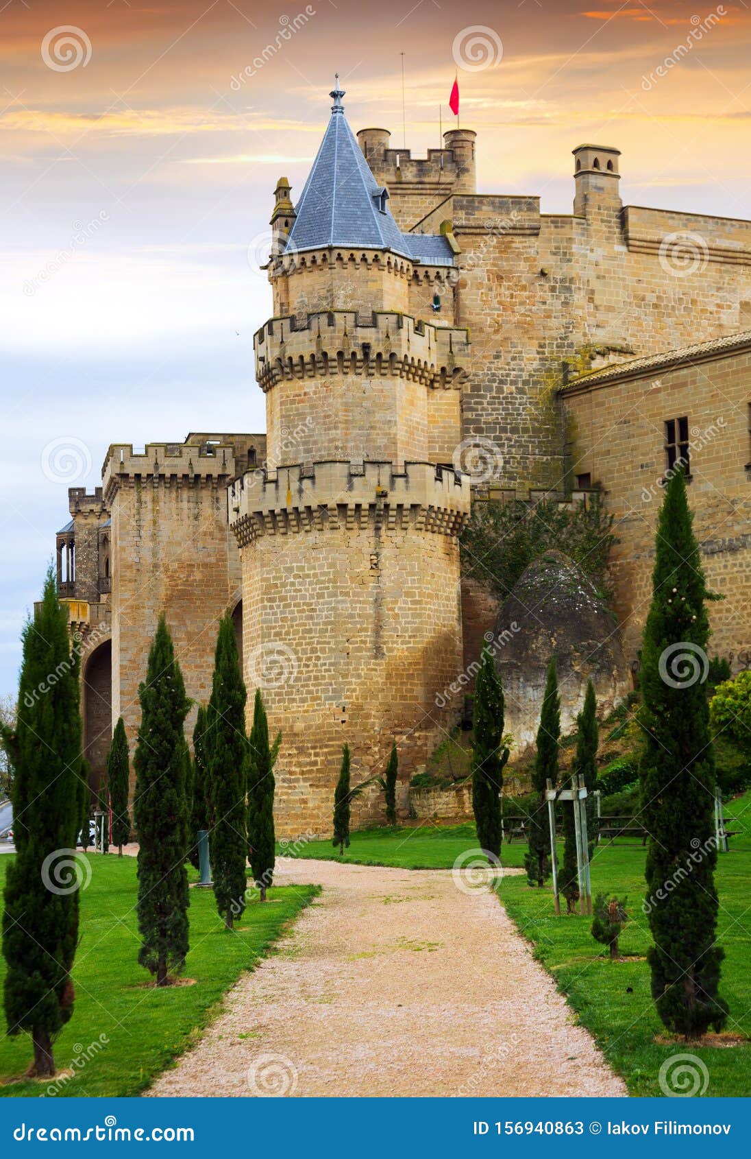 Old castle. Olite stock image. Image of architecture - 156940863