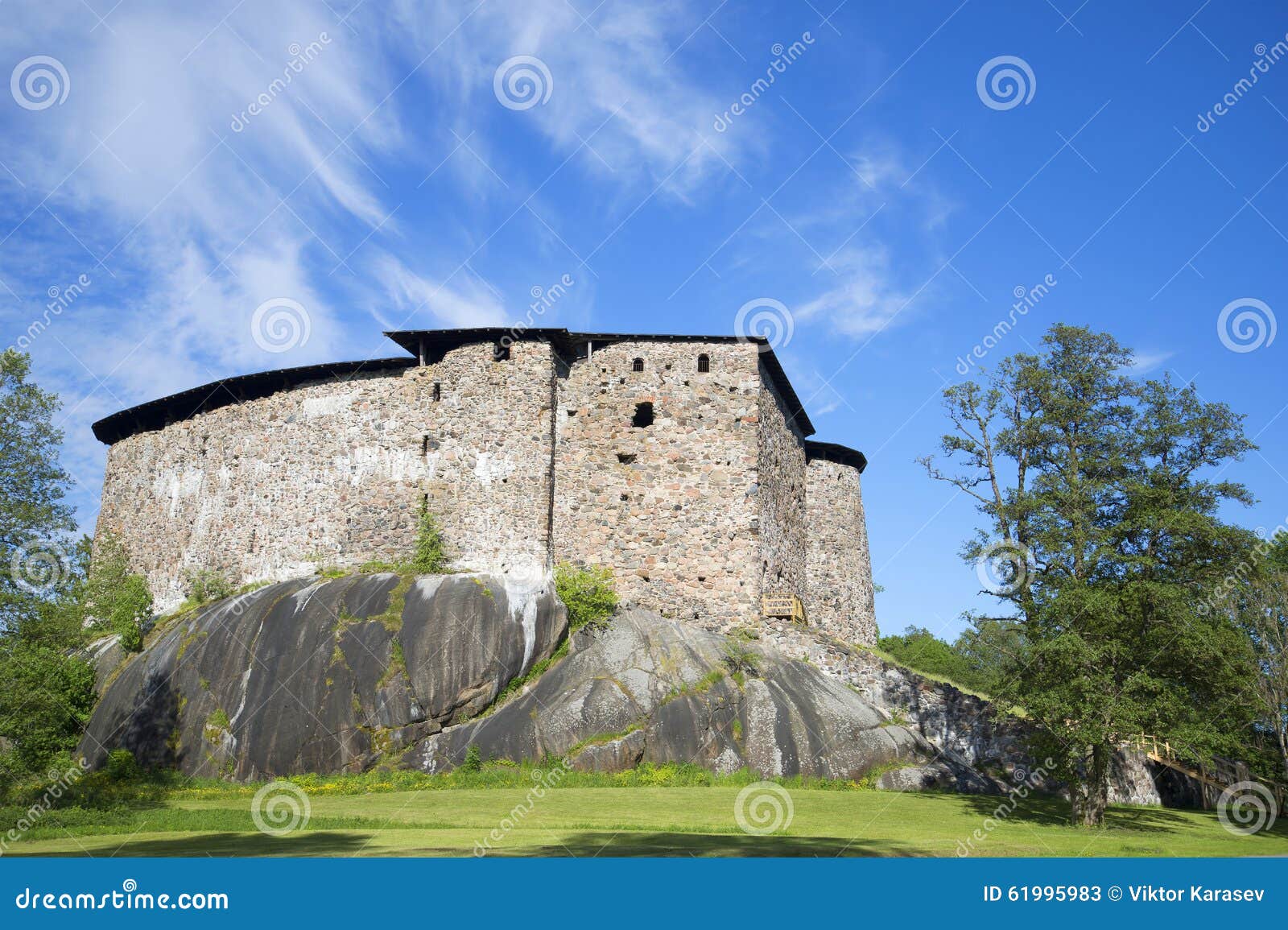 Old Castle Raseborg on a Granite Rock. Finland Stock Image - Image of ...