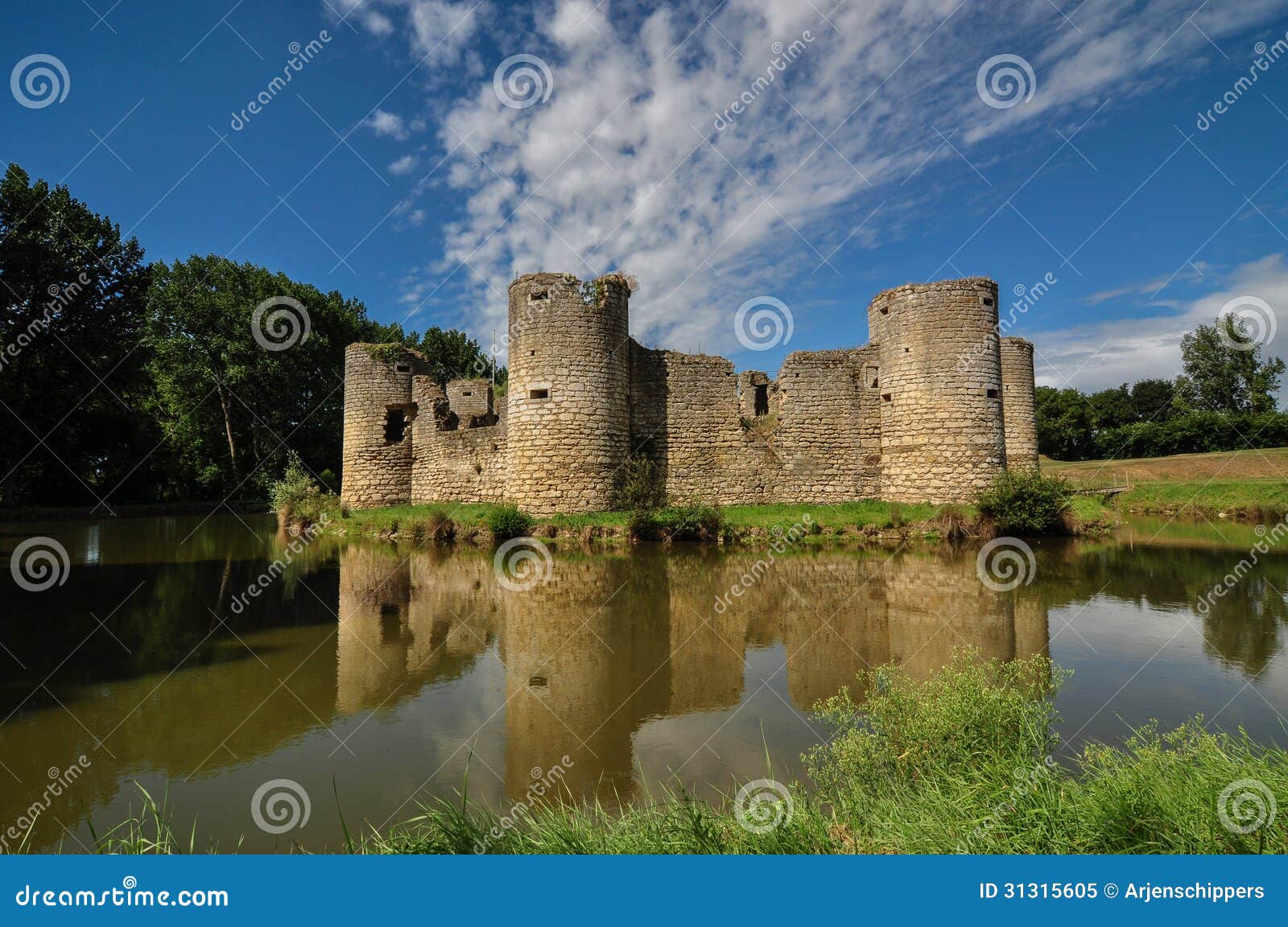 Old Castle Ruin on a Summer Day Stock Image - Image of middle, grass ...