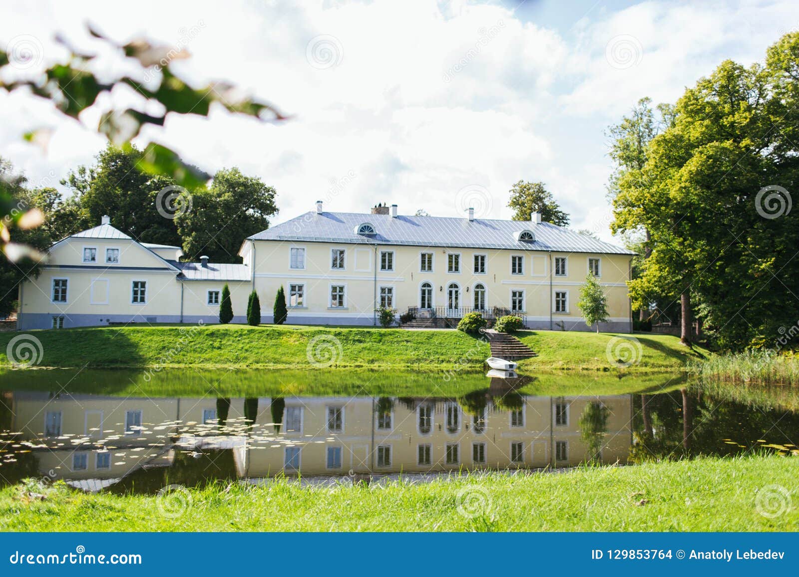 Old castle on the shore stock photo. Image of building - 129853764