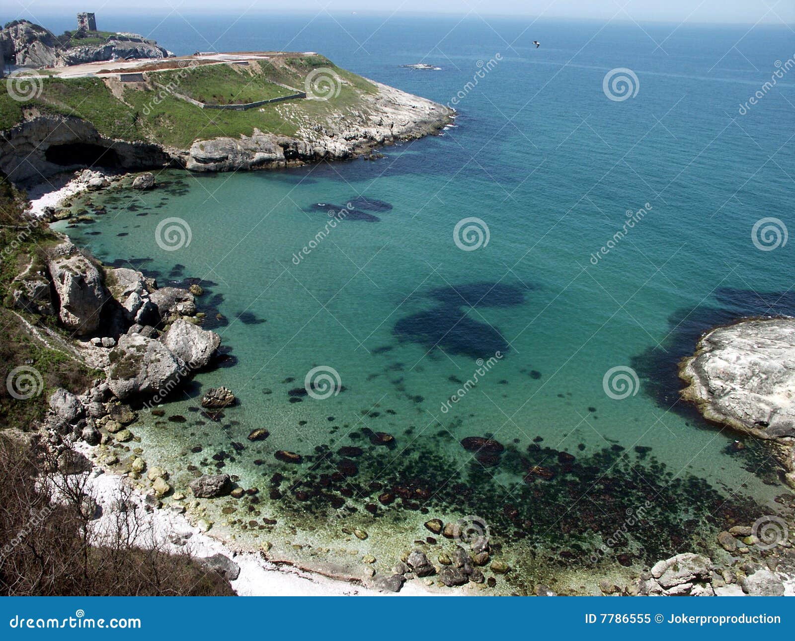 Old castle on small island stock image. Image of beach - 7786555