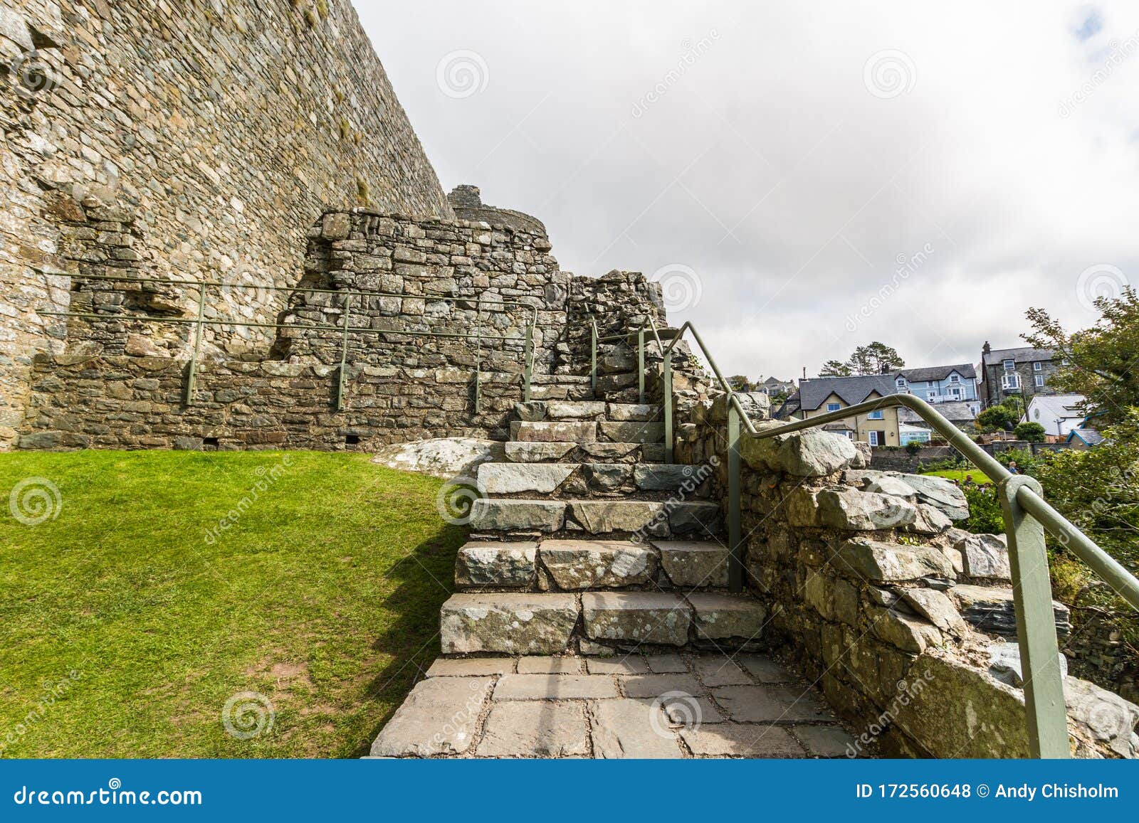 Old Castle Steps with Railing Stock Photo - Image of medieval, fort ...