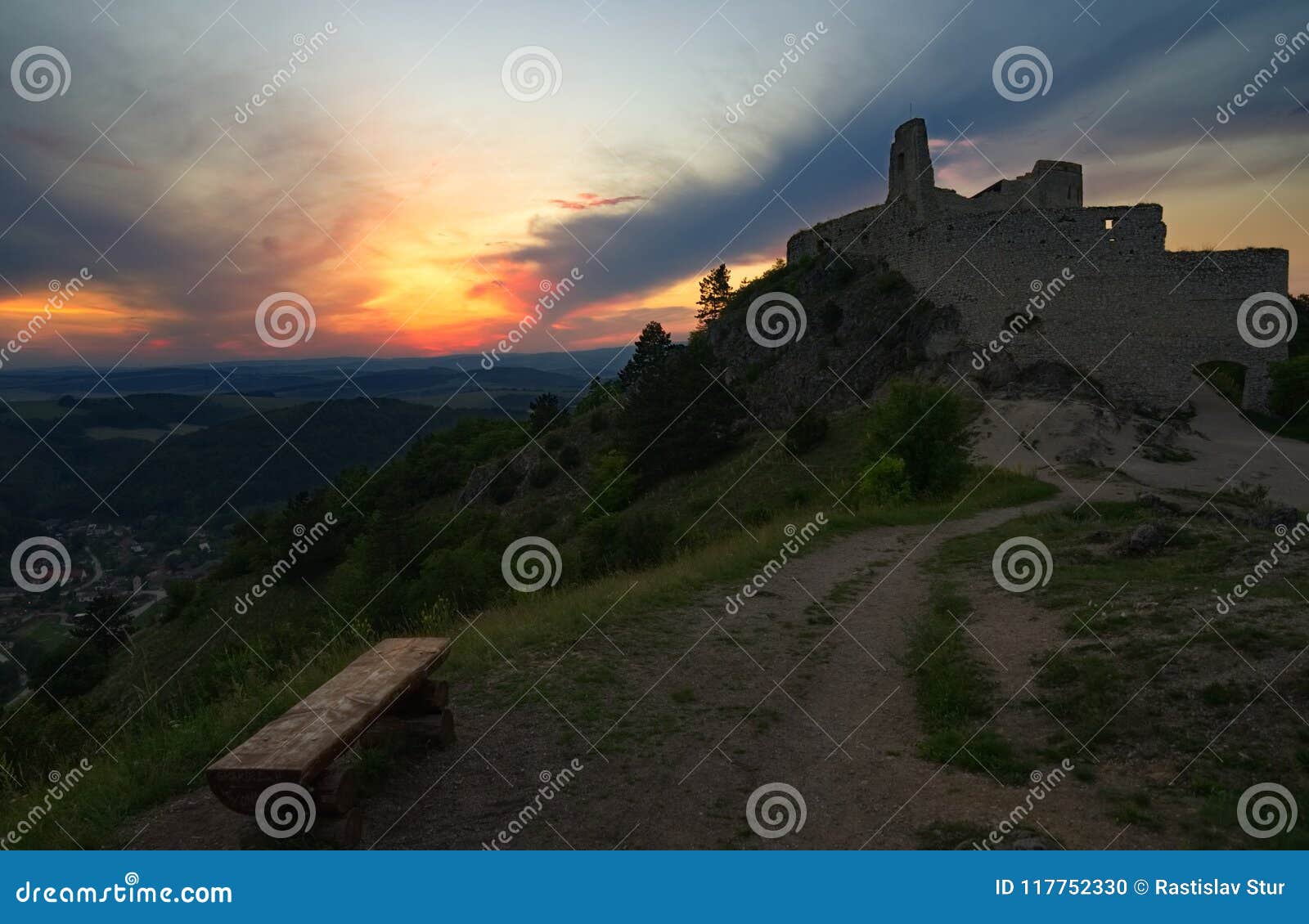 Old castle and sunset stock photo. Image of ancient - 117752330