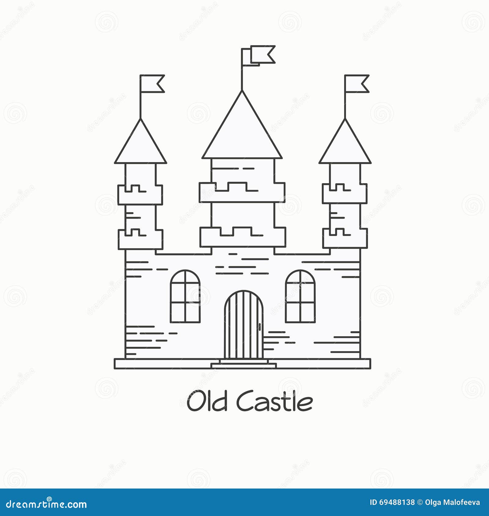 Old Castle Vector Illustration Stock Vector - Illustration of fortress ...