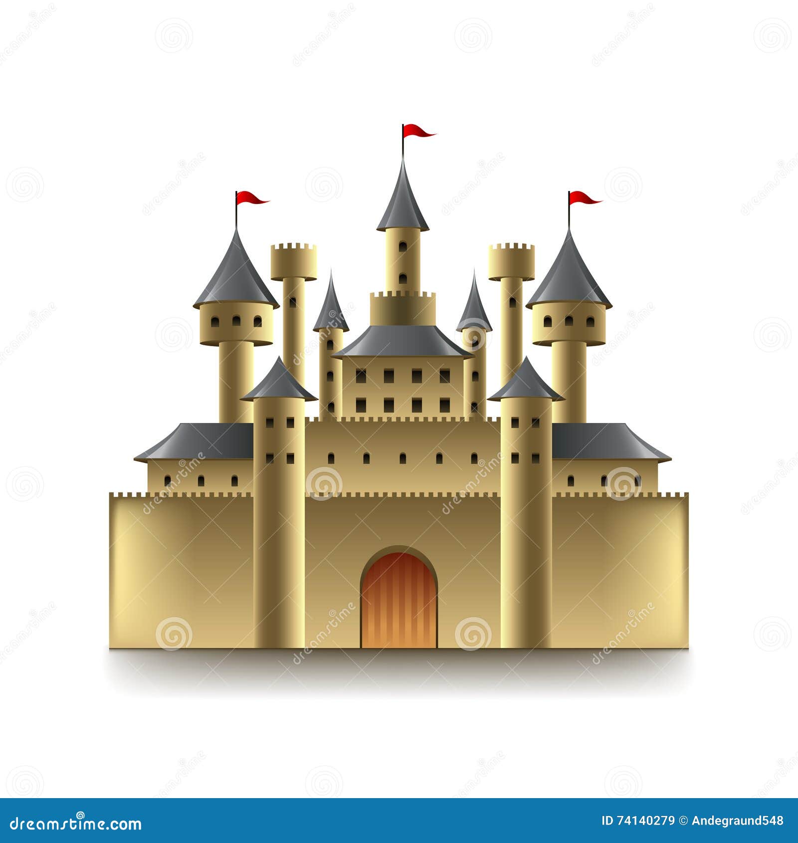 Old castle on white vector stock vector. Illustration of royal - 74140279