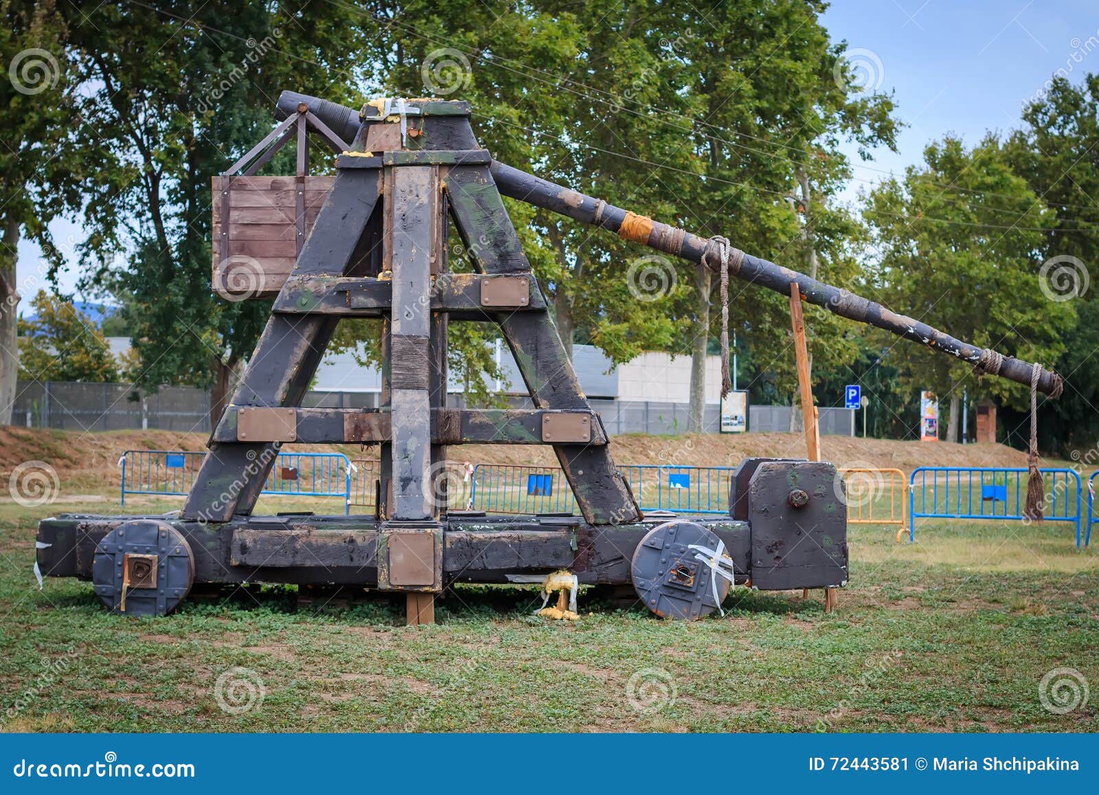Old Catapult, Reconstruction, on a Natural Background Stock Image ...