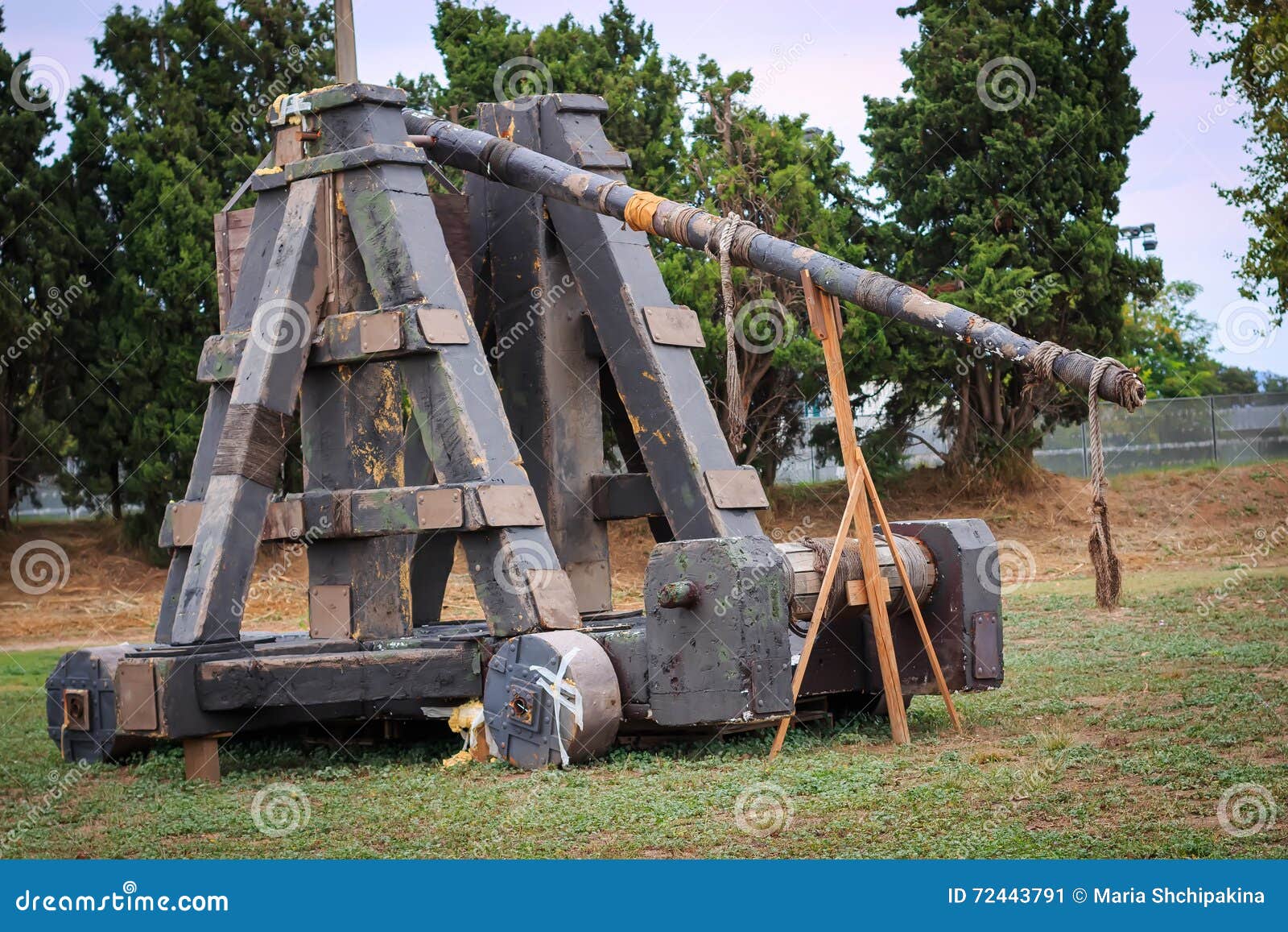 Old Catapult, Reconstruction, on a Natural Background Stock Image ...